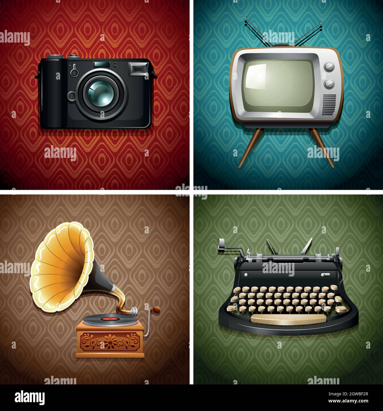 Retro media and audio devices Stock Vector Image & Art - Alamy