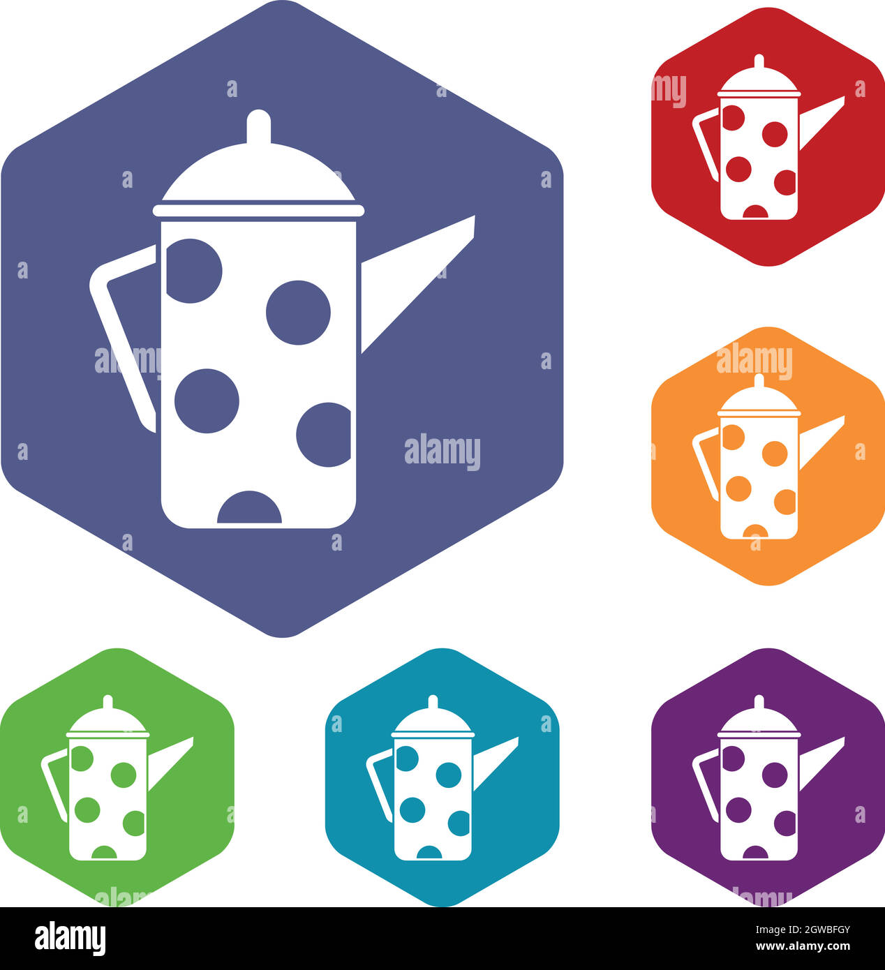 Retro coffee kettle icons set Stock Vector Image & Art - Alamy