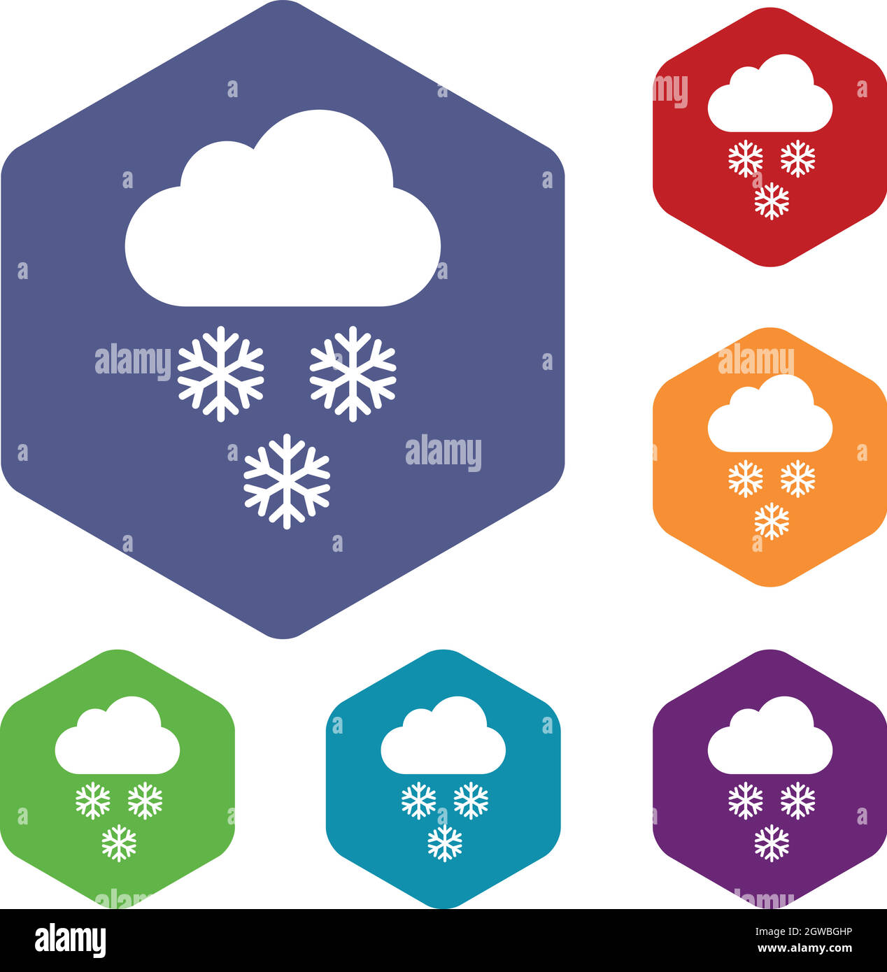 Cloud and snowflakes icons set Stock Vector Image & Art - Alamy