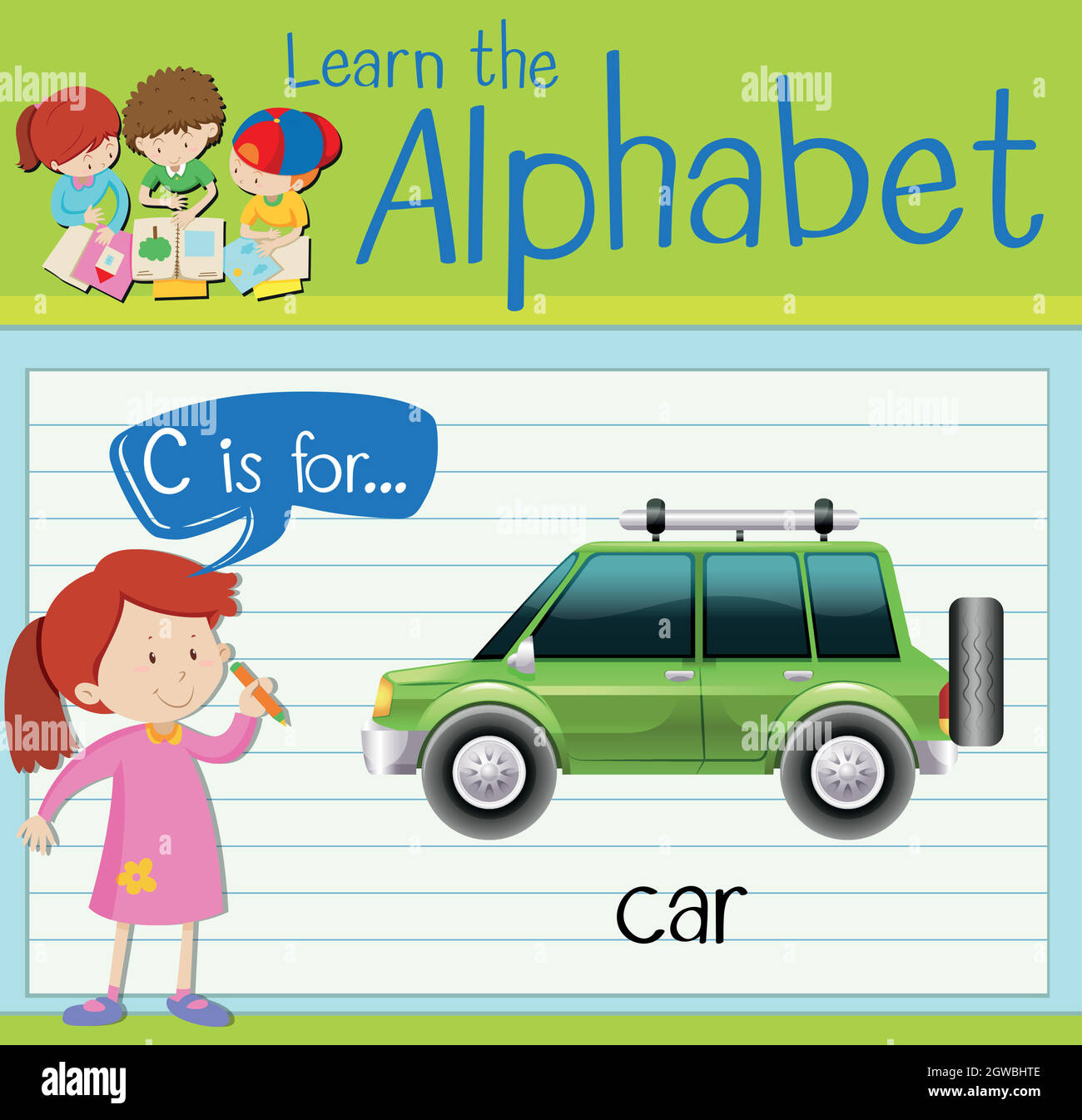 Flashcard letter C is for car Stock Vector Image & Art - Alamy