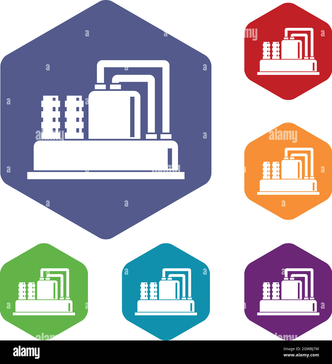 Equipment for production oil icons set Stock Vector Image & Art - Alamy