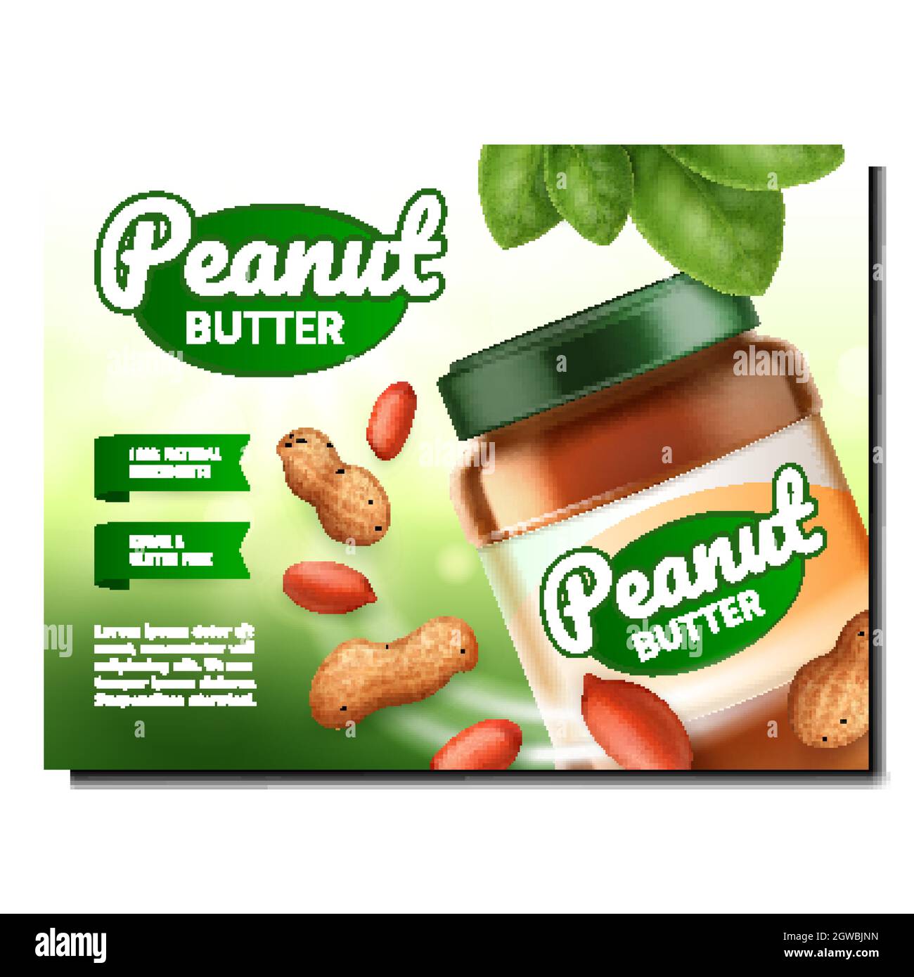 Peanut Butter Creative Promotional Banner Vector Stock Vector Image ...