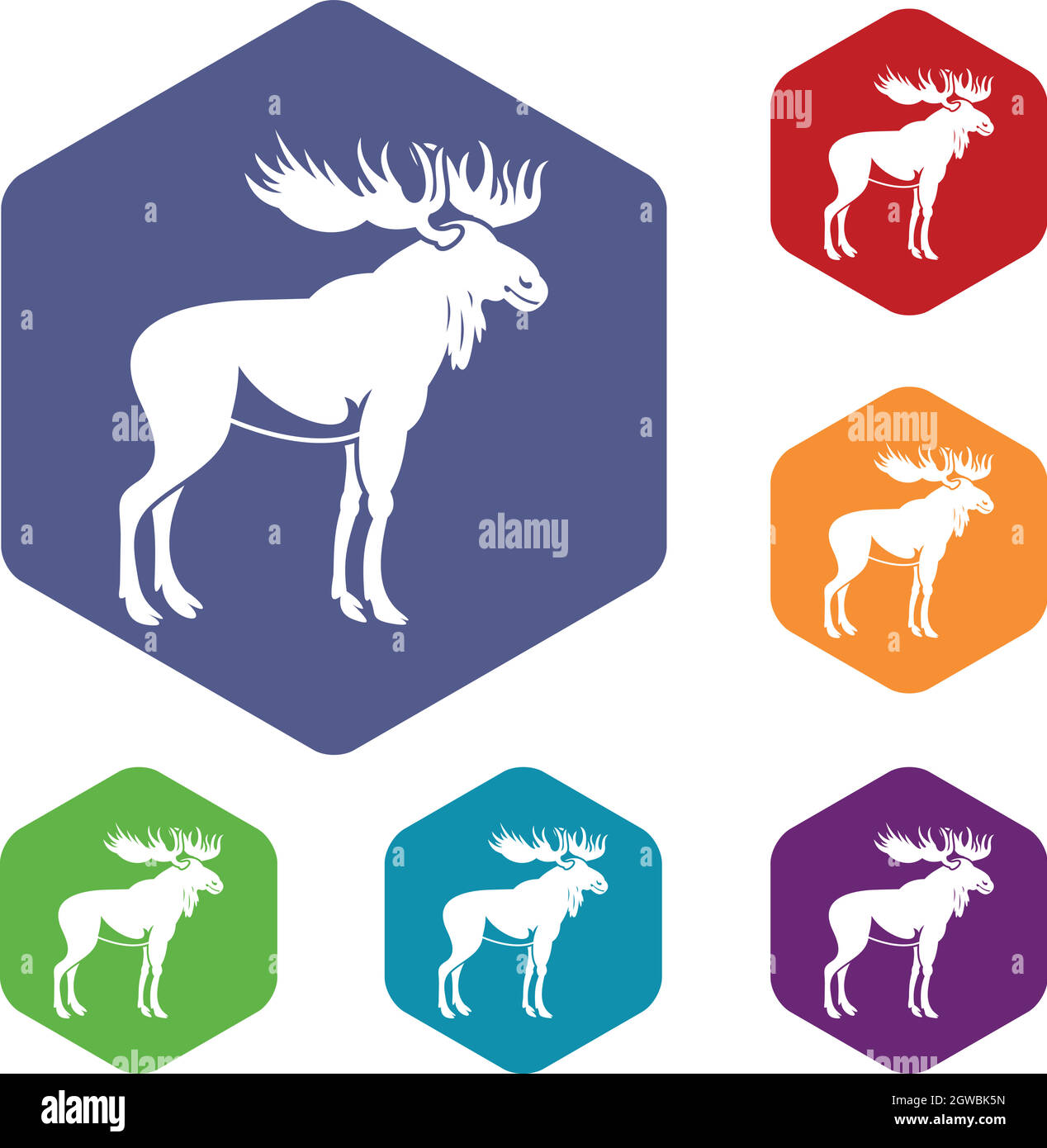 Moose icons set Stock Vector Image & Art - Alamy