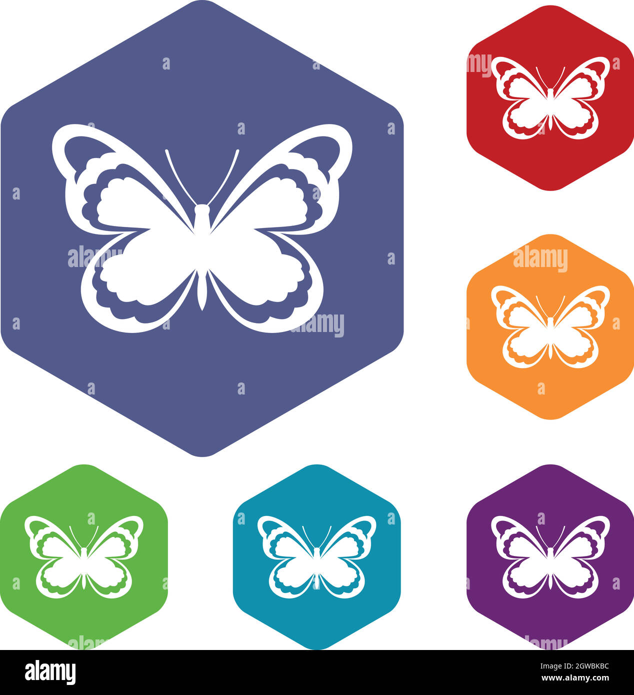 Small butterfly icons set Stock Vector Image & Art - Alamy