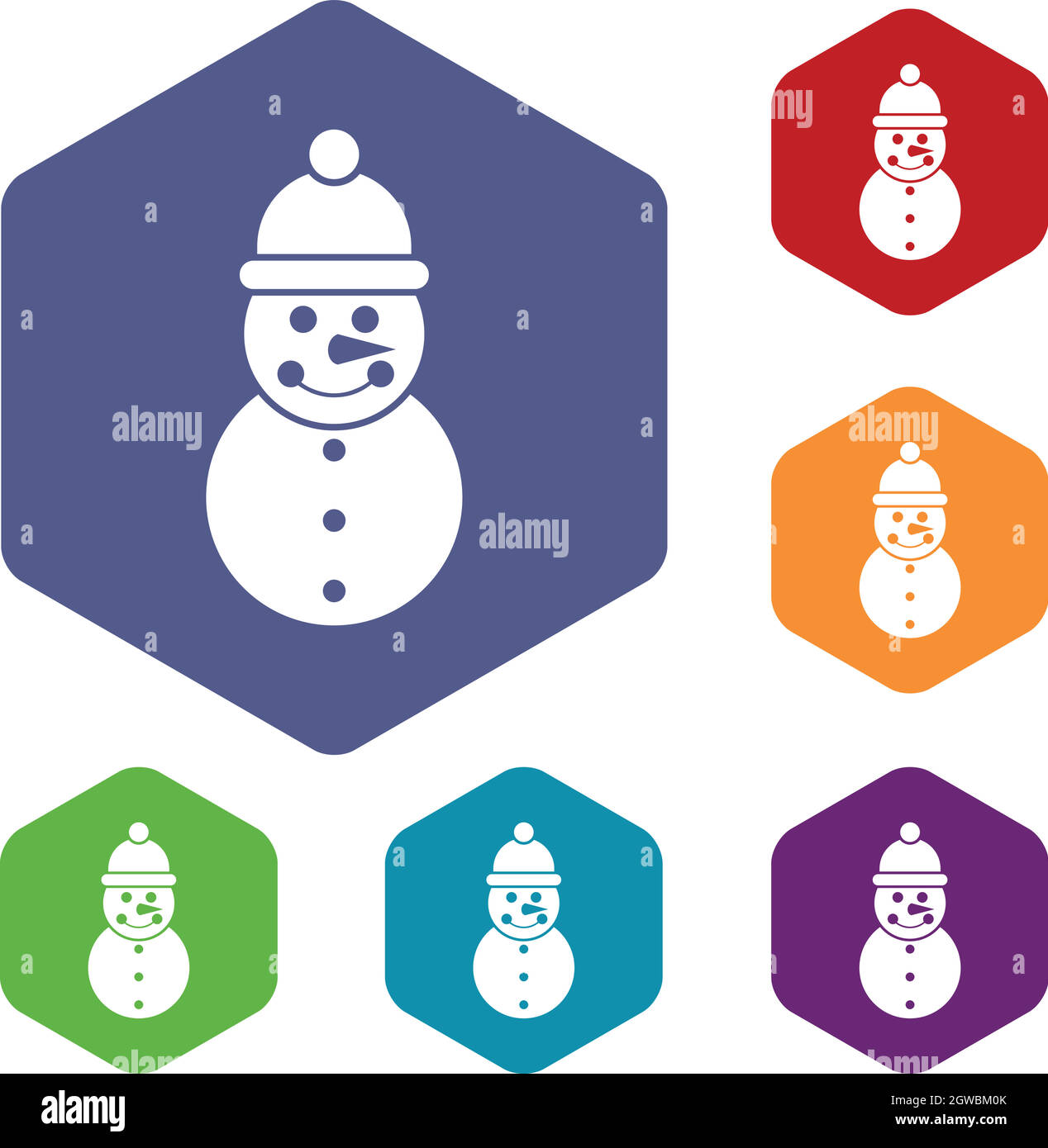 Snowman icons set Stock Vector Image & Art - Alamy