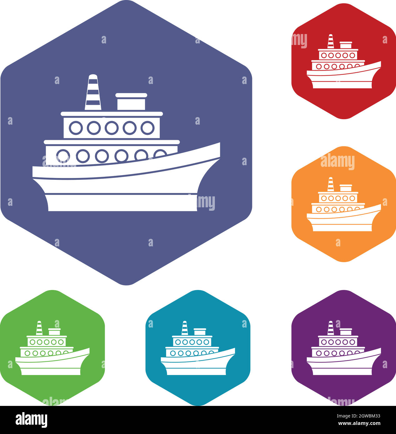 Big ship icons set Stock Vector Image & Art - Alamy