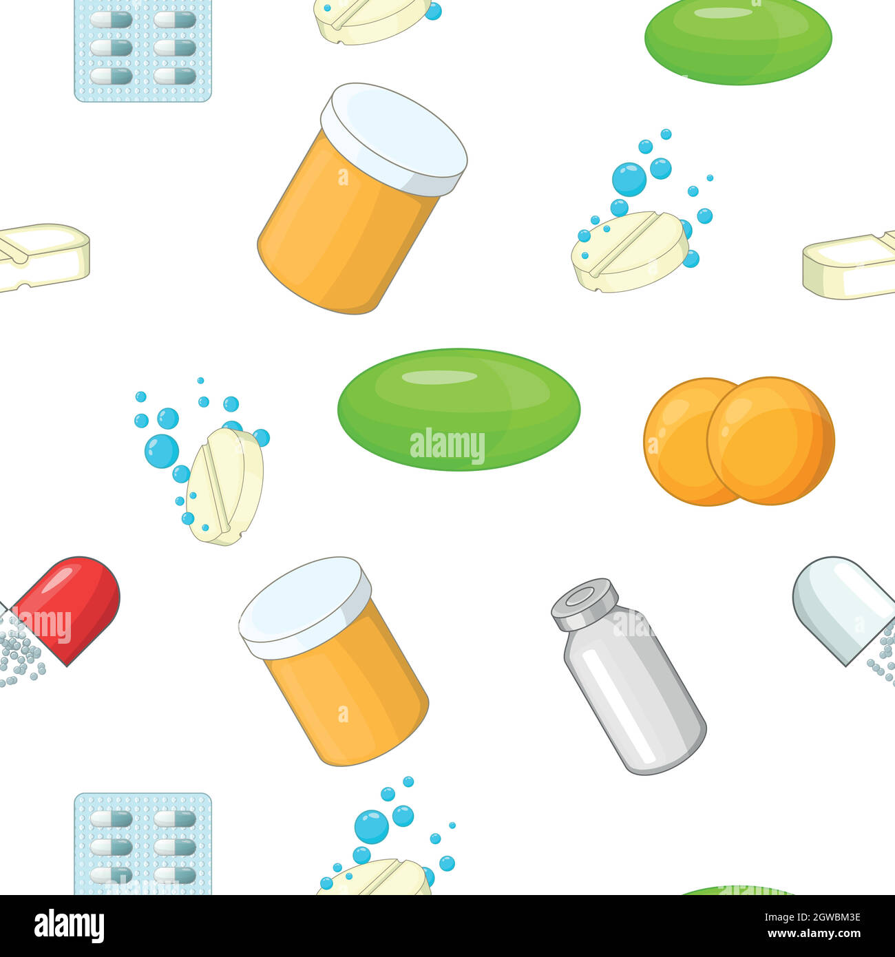 Pills pattern, cartoon style Stock Vector Image & Art - Alamy