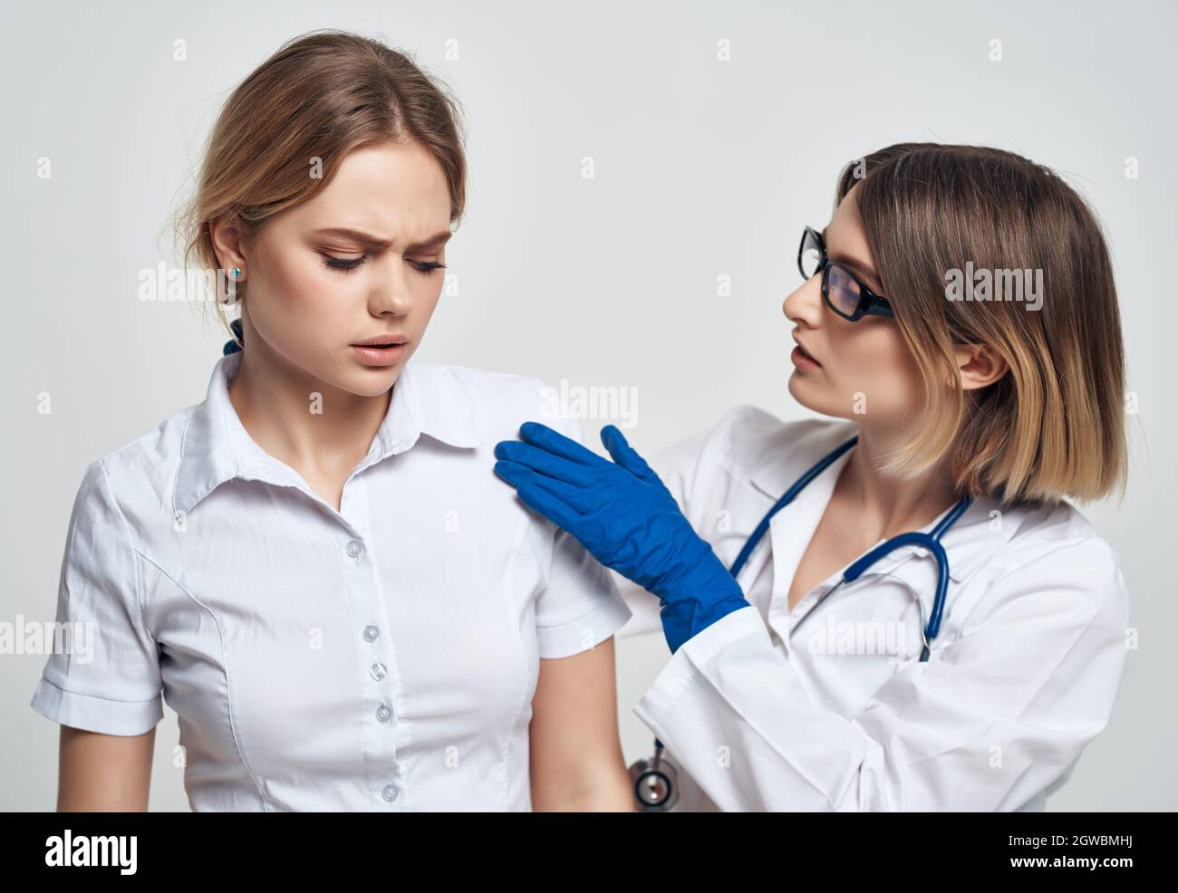 doctor patient examination health care isolated background Stock Photo ...