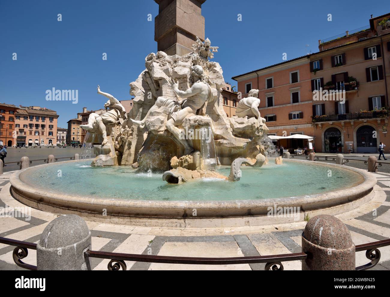 Italy, Rome, Piazza Navona, fountain of the Four Rivers Stock Photo - Alamy