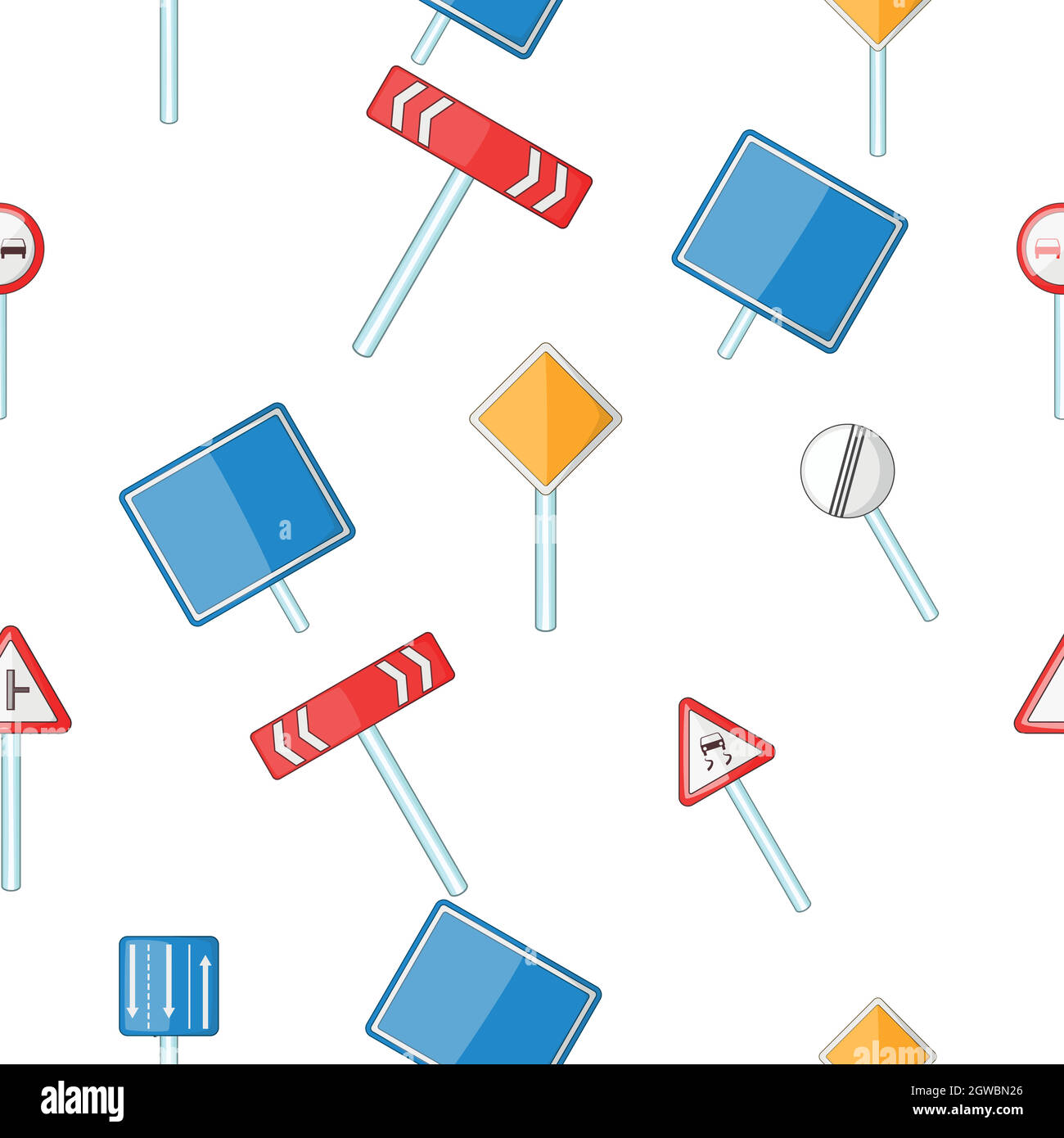 Road sign pattern, cartoon style Stock Vector Image & Art - Alamy