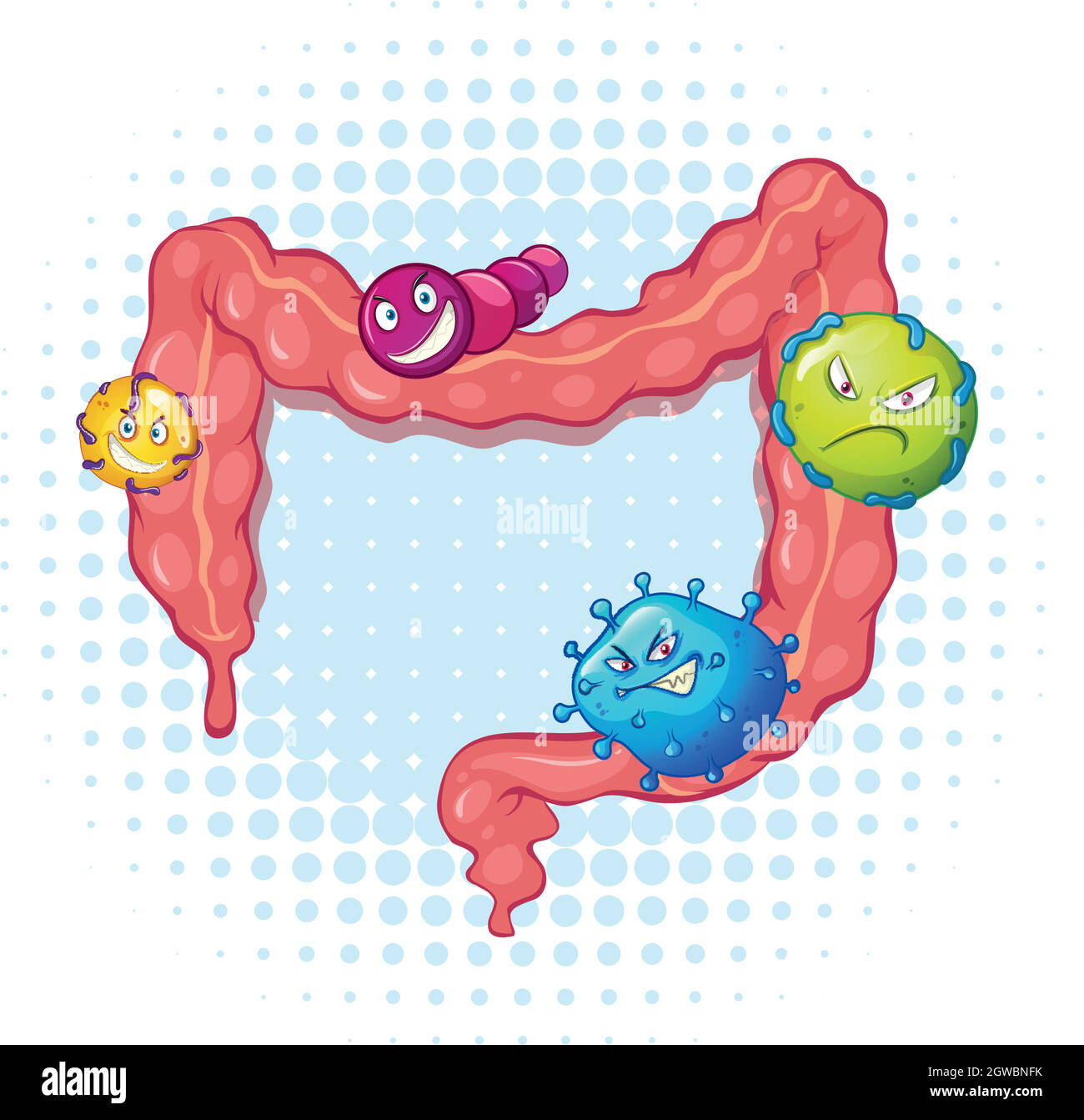 Intestine with many bacterias Stock Vector Image & Art - Alamy