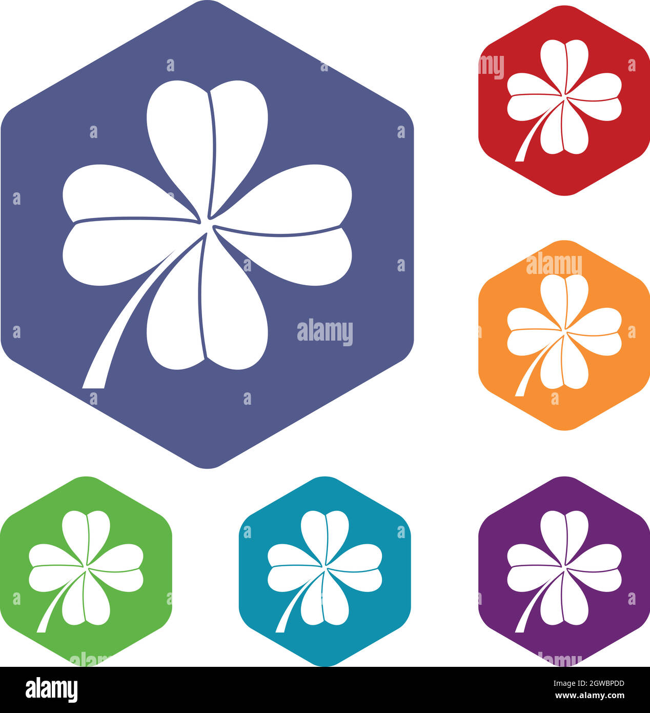Four leaf clover icons set Stock Vector Image & Art - Alamy