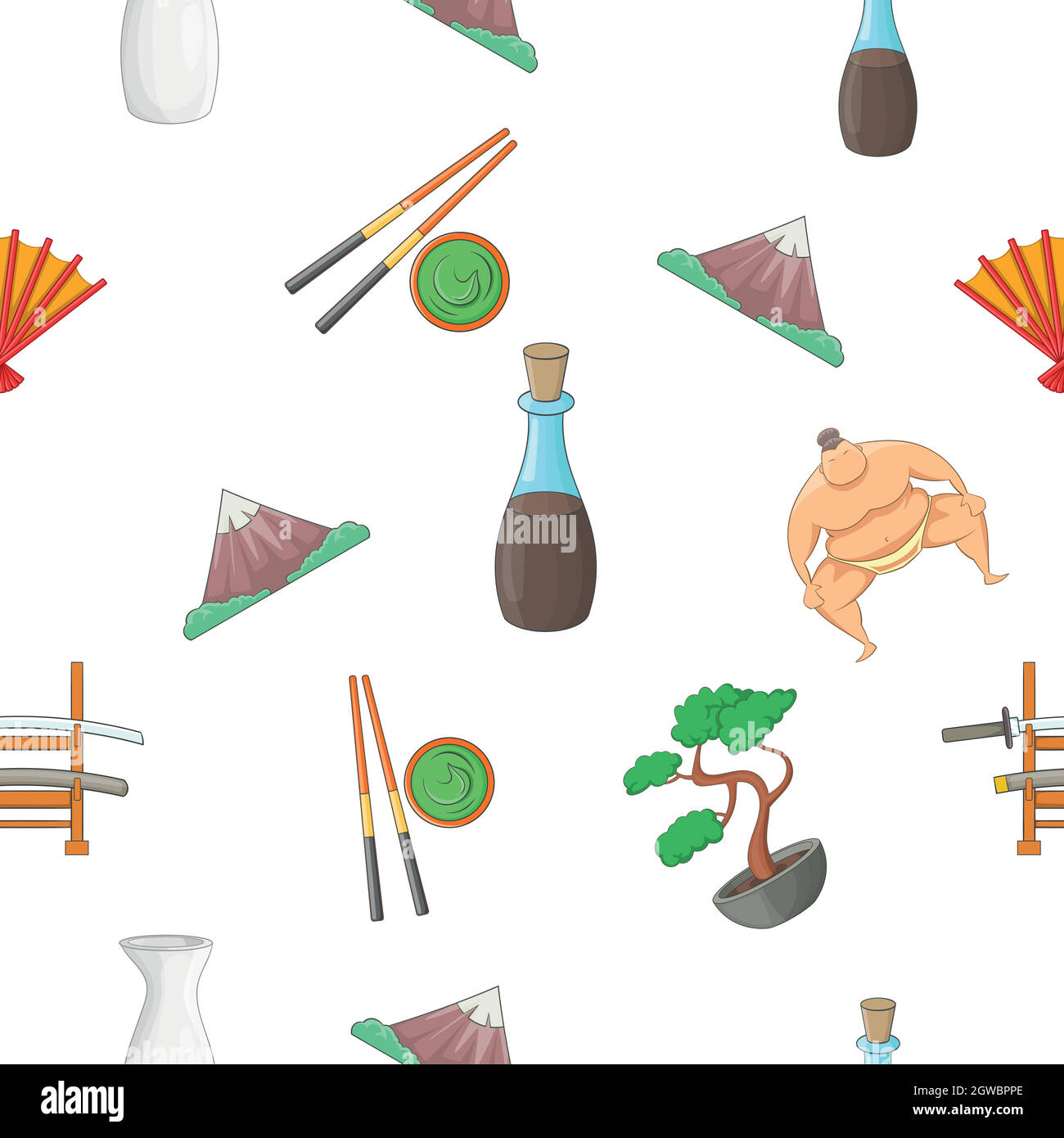 Country Japan pattern, cartoon style Stock Vector Image & Art - Alamy