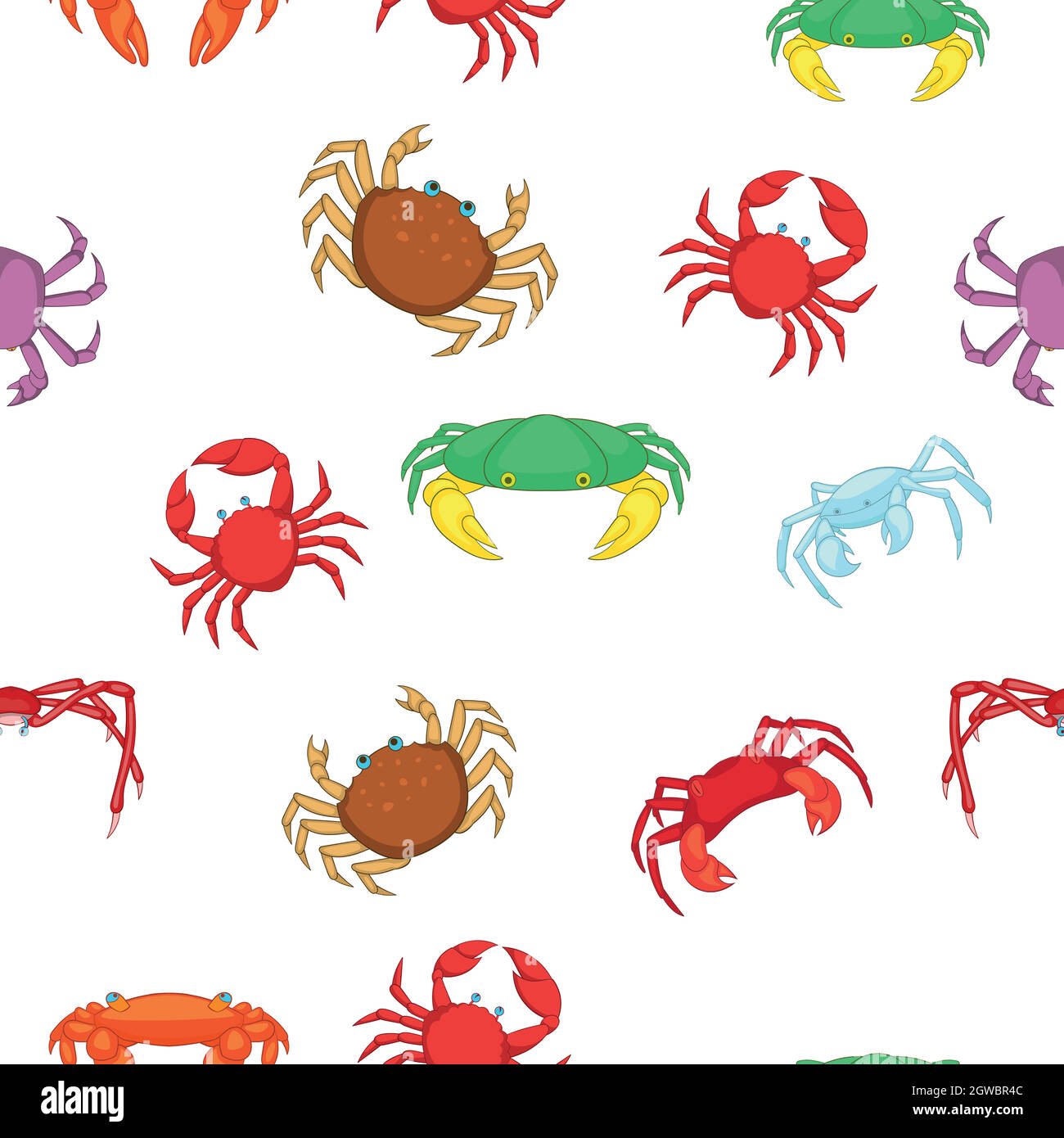 Crab pattern, cartoon style Stock Vector Image & Art - Alamy