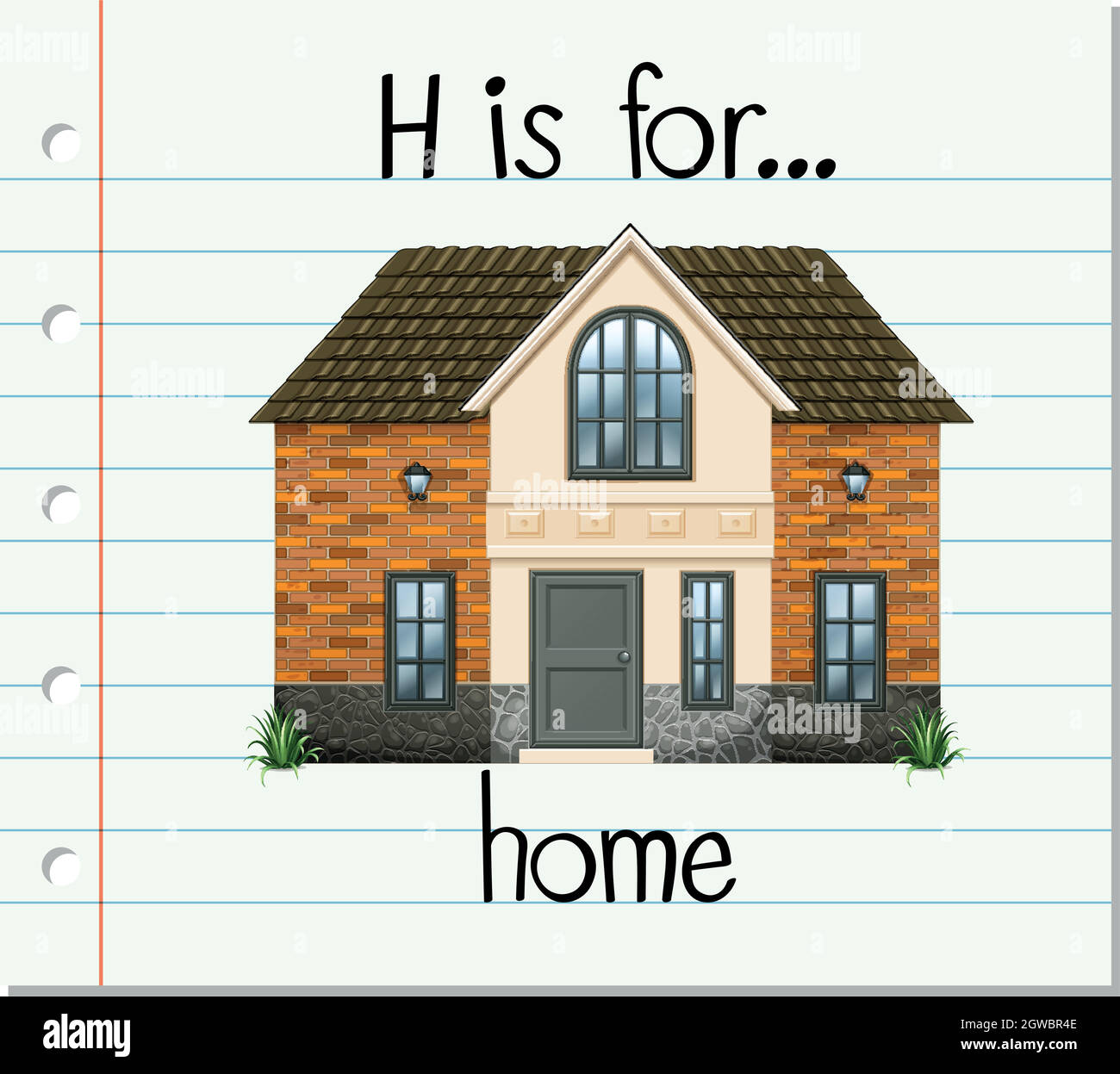 Flashcard letter H is for house Stock Vector Image & Art - Alamy