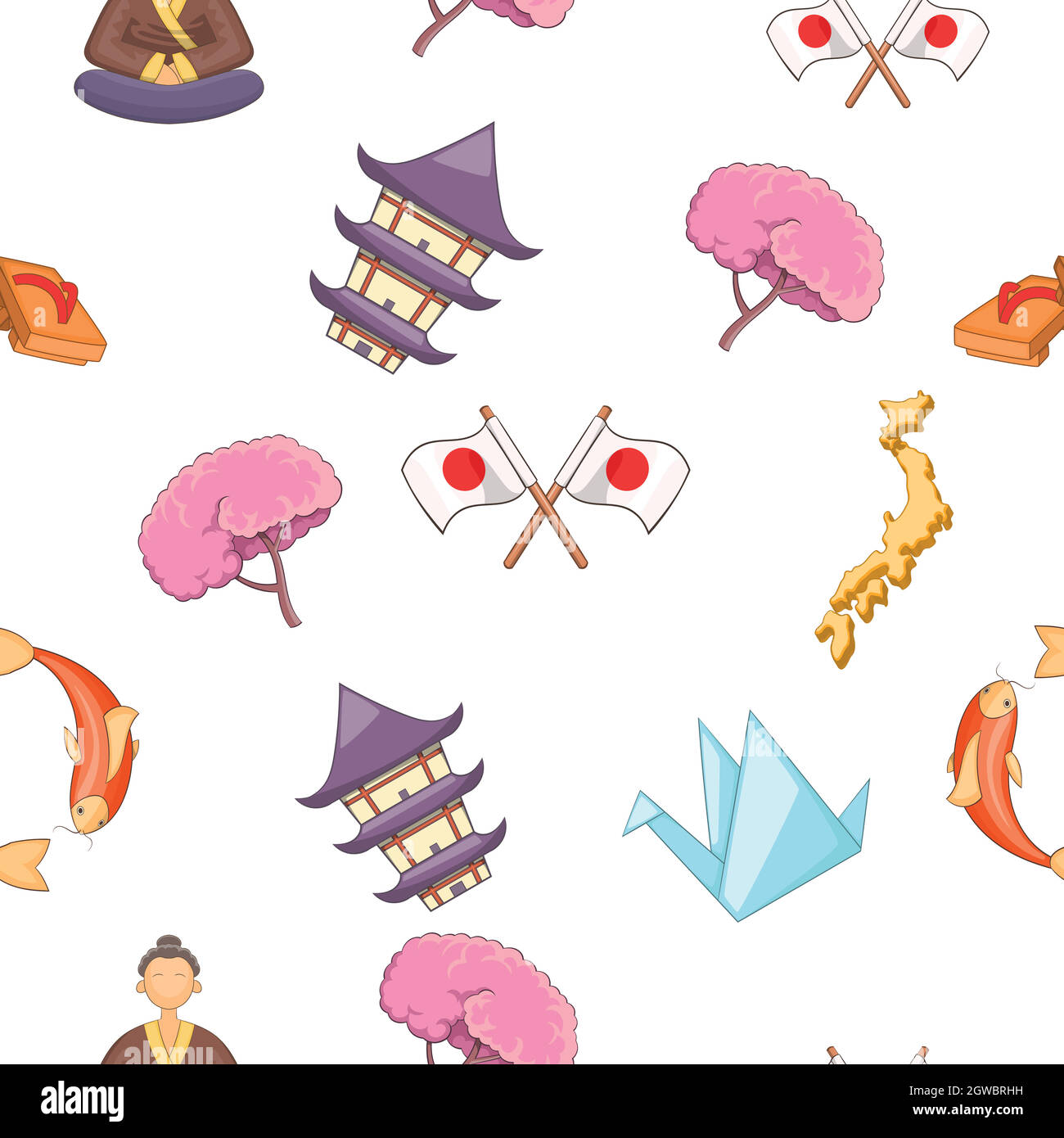 Japan pattern, cartoon style Stock Vector Image & Art - Alamy
