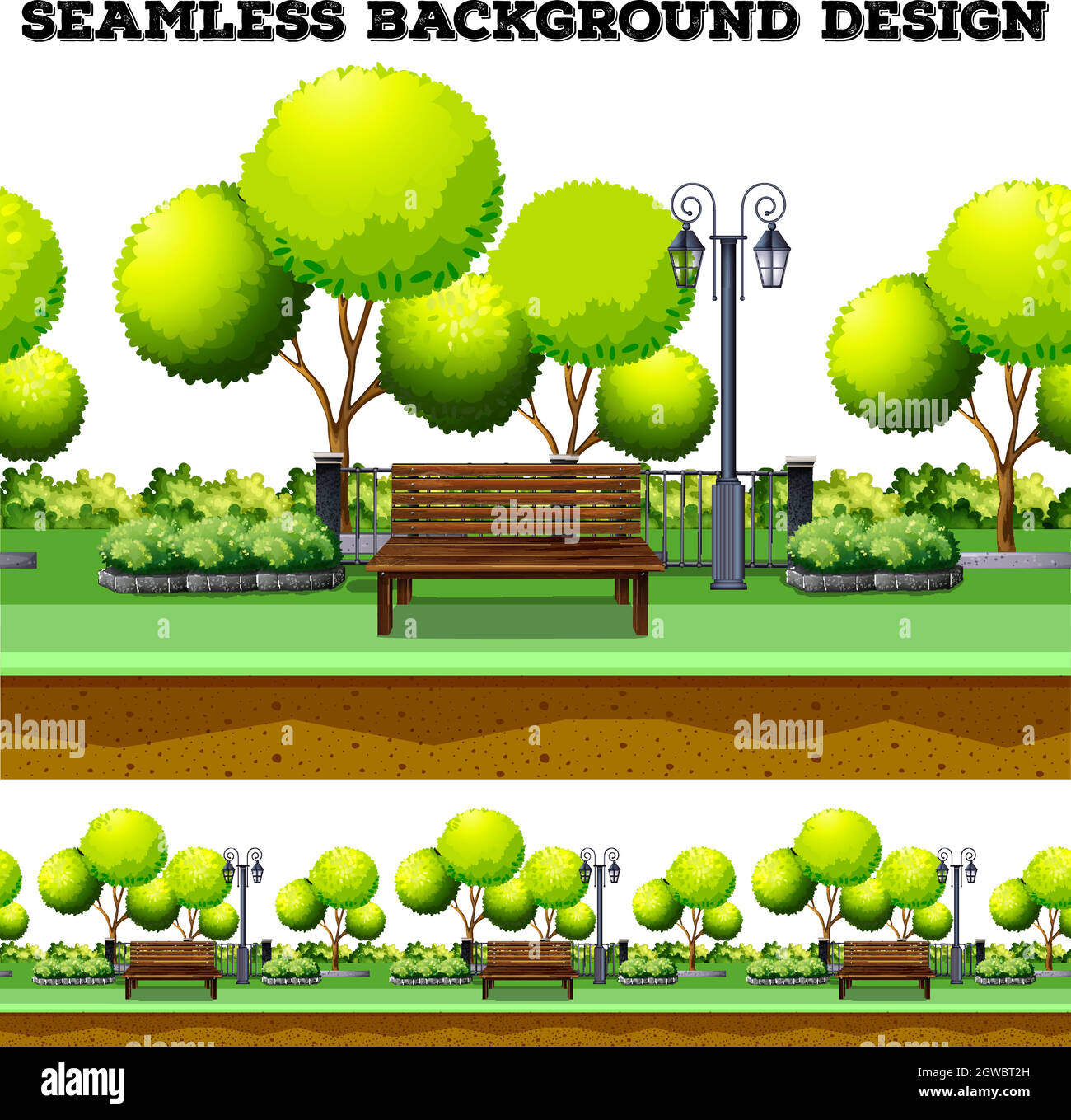 Bench in landscape Stock Vector Images - Alamy