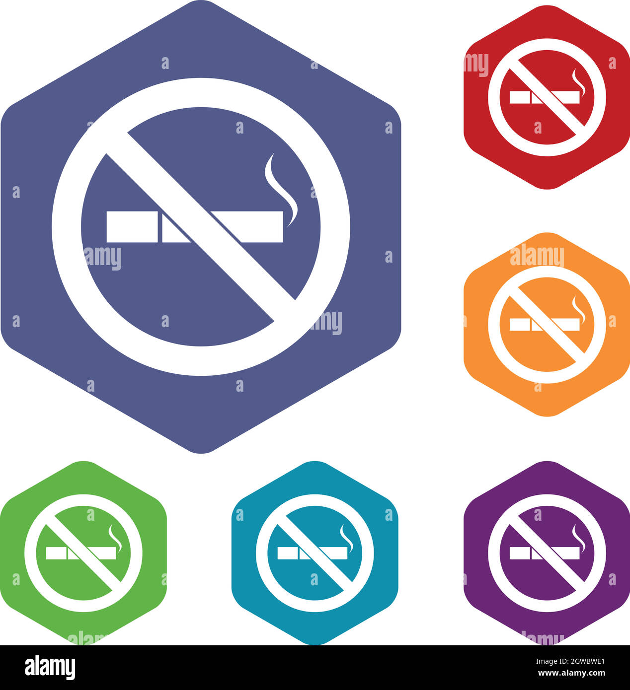 No smoking sign icons set Stock Vector Image & Art - Alamy