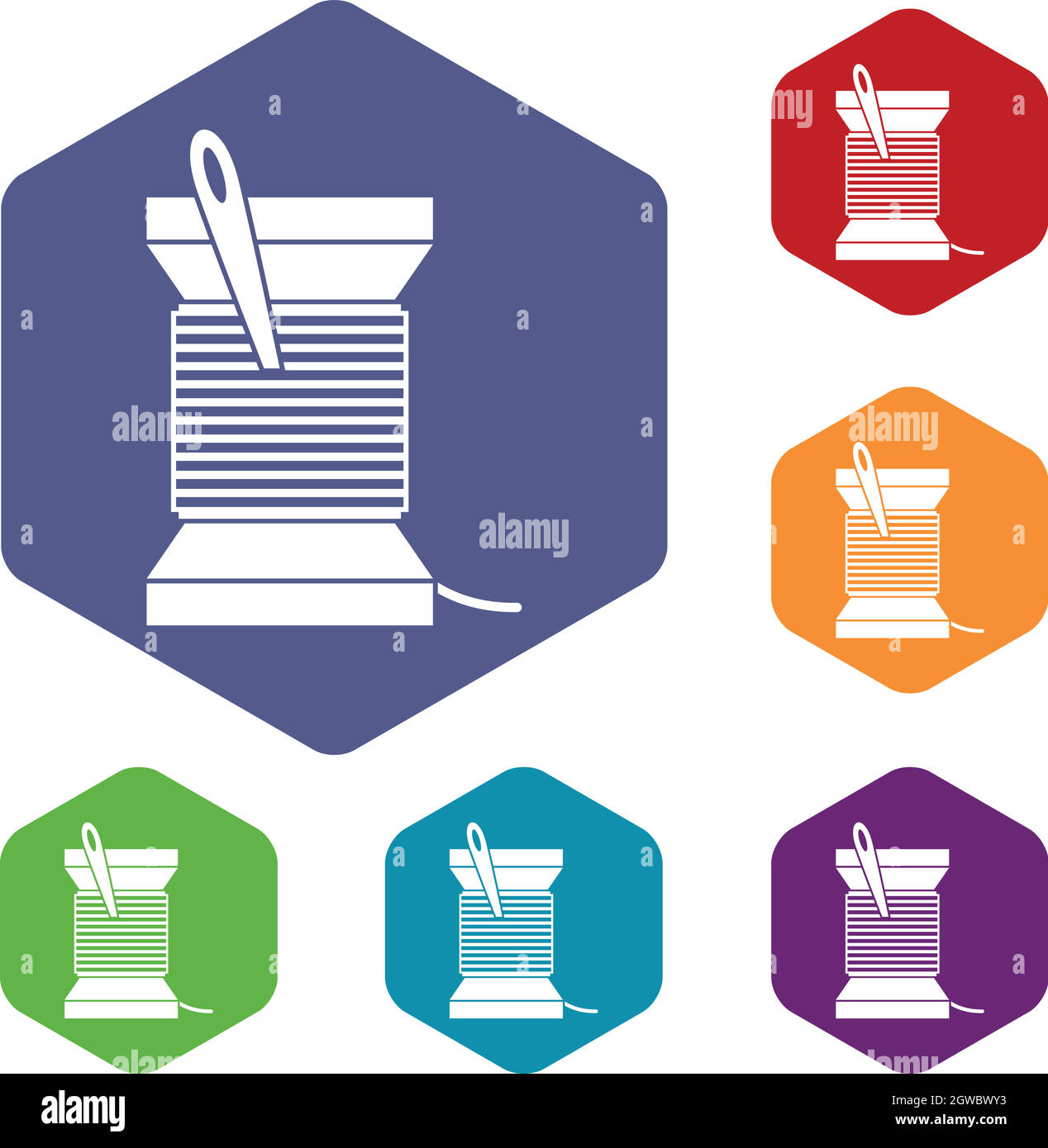 Needle and thread icons set Stock Vector Image & Art - Alamy