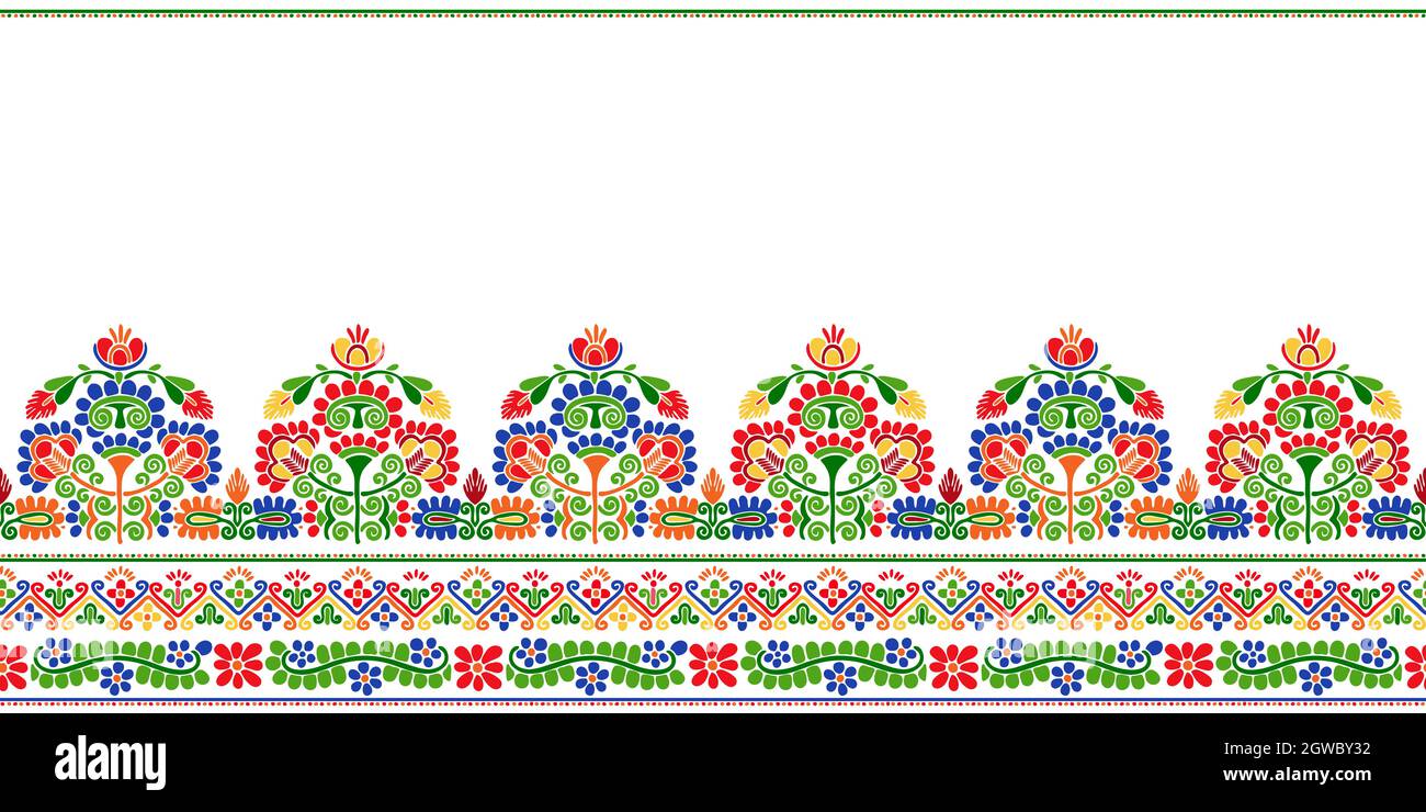 Hungarian vector embroidery pattern for borders, isolated on white ...