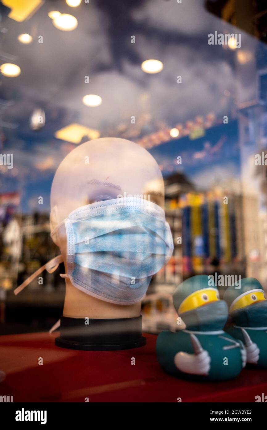 Dummy’s with mask on display to create awareness about the importance ...