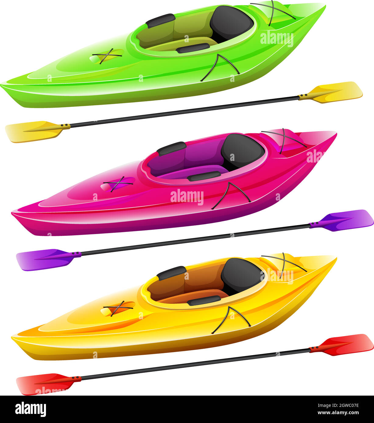 Yellow kayaks Stock Vector Images - Alamy