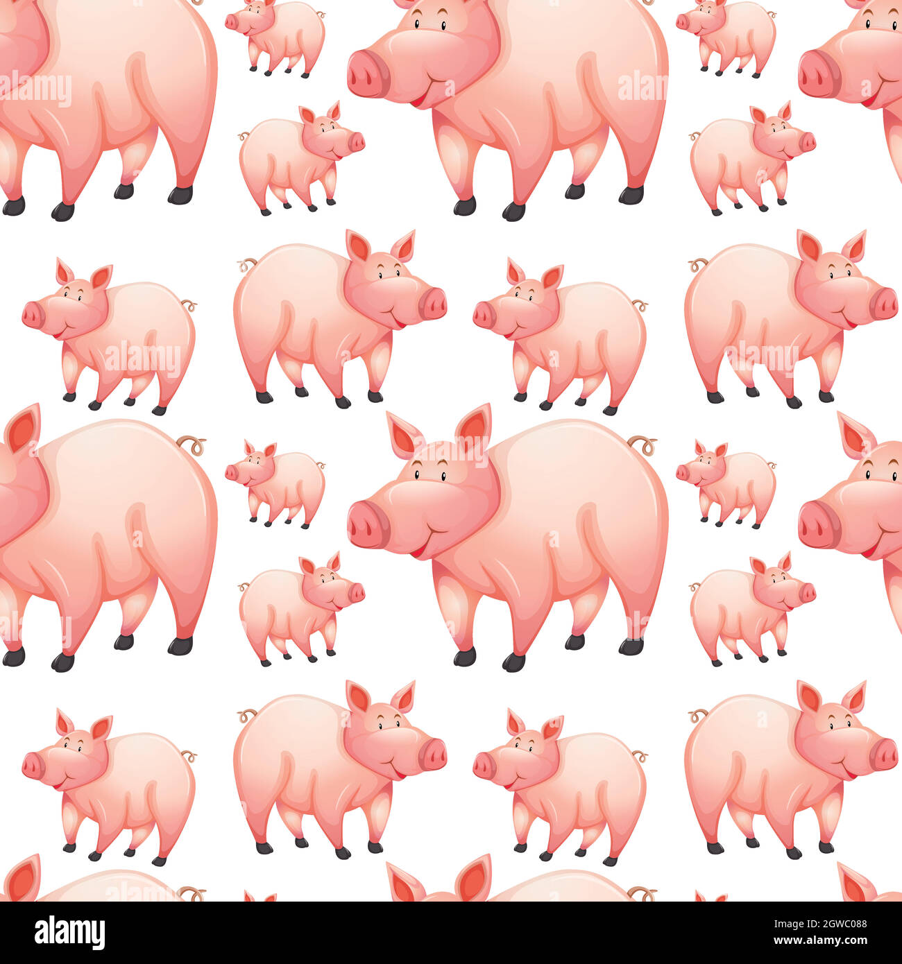 Seamless background with farm pigs Stock Vector Image & Art - Alamy