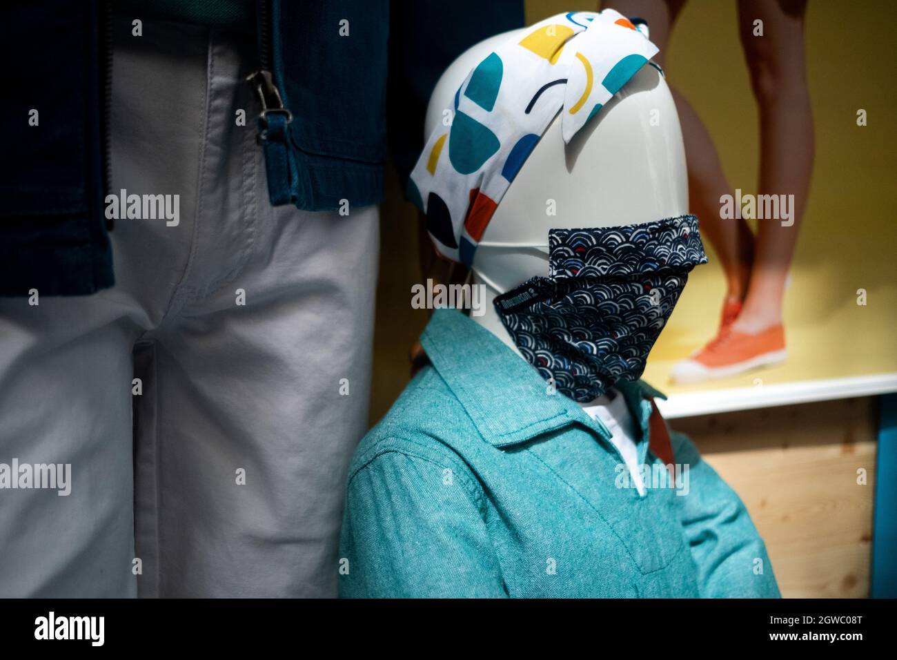 Dummy’s with mask on display to create awareness about the importance ...