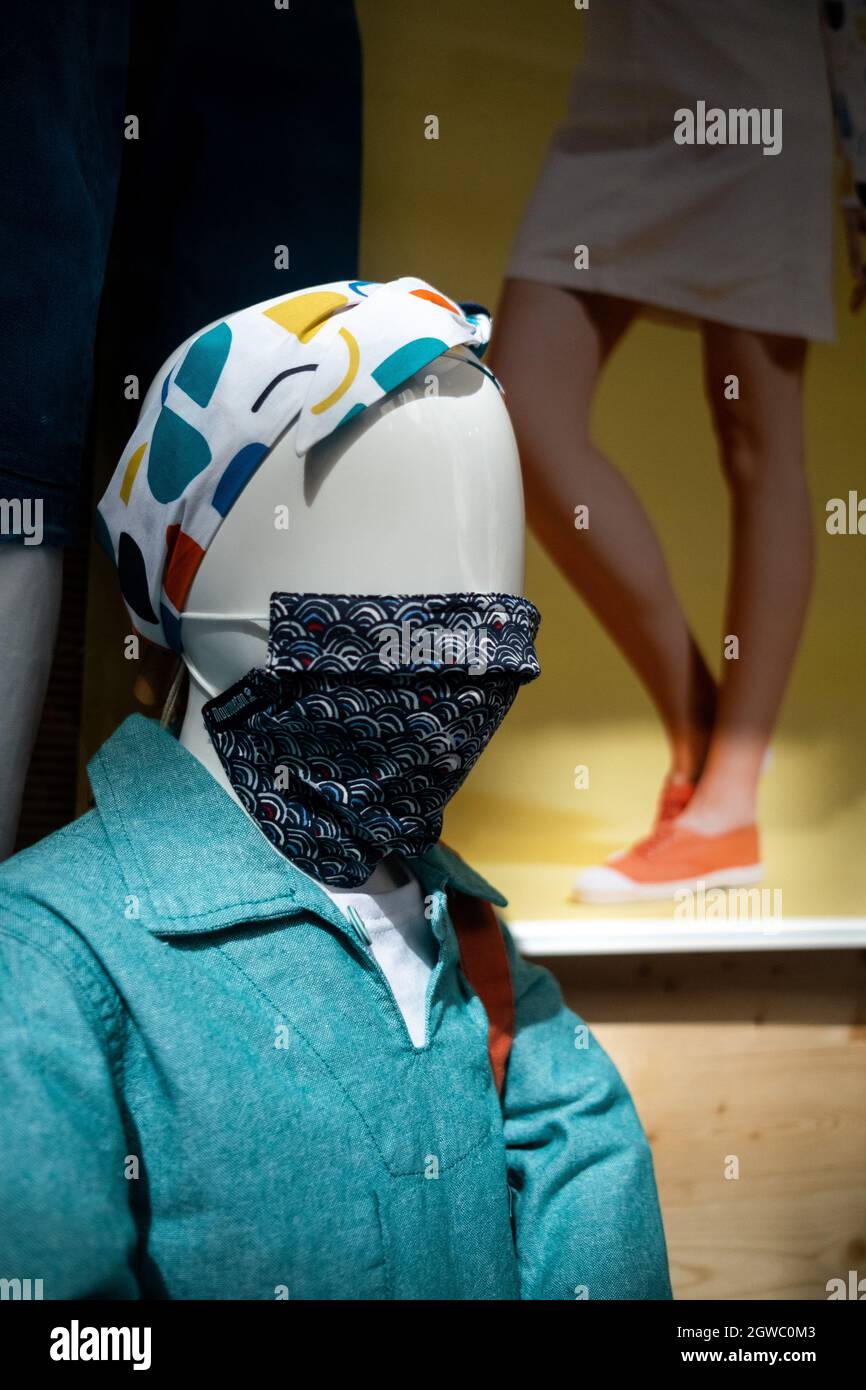 Dummy’s with mask on display to create awareness about the importance ...