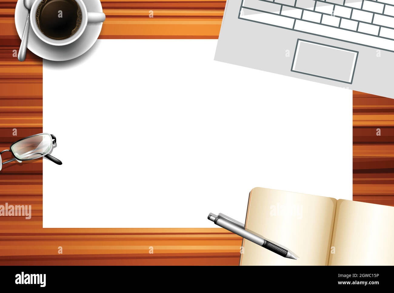 Table top desk view Stock Vector Images - Alamy