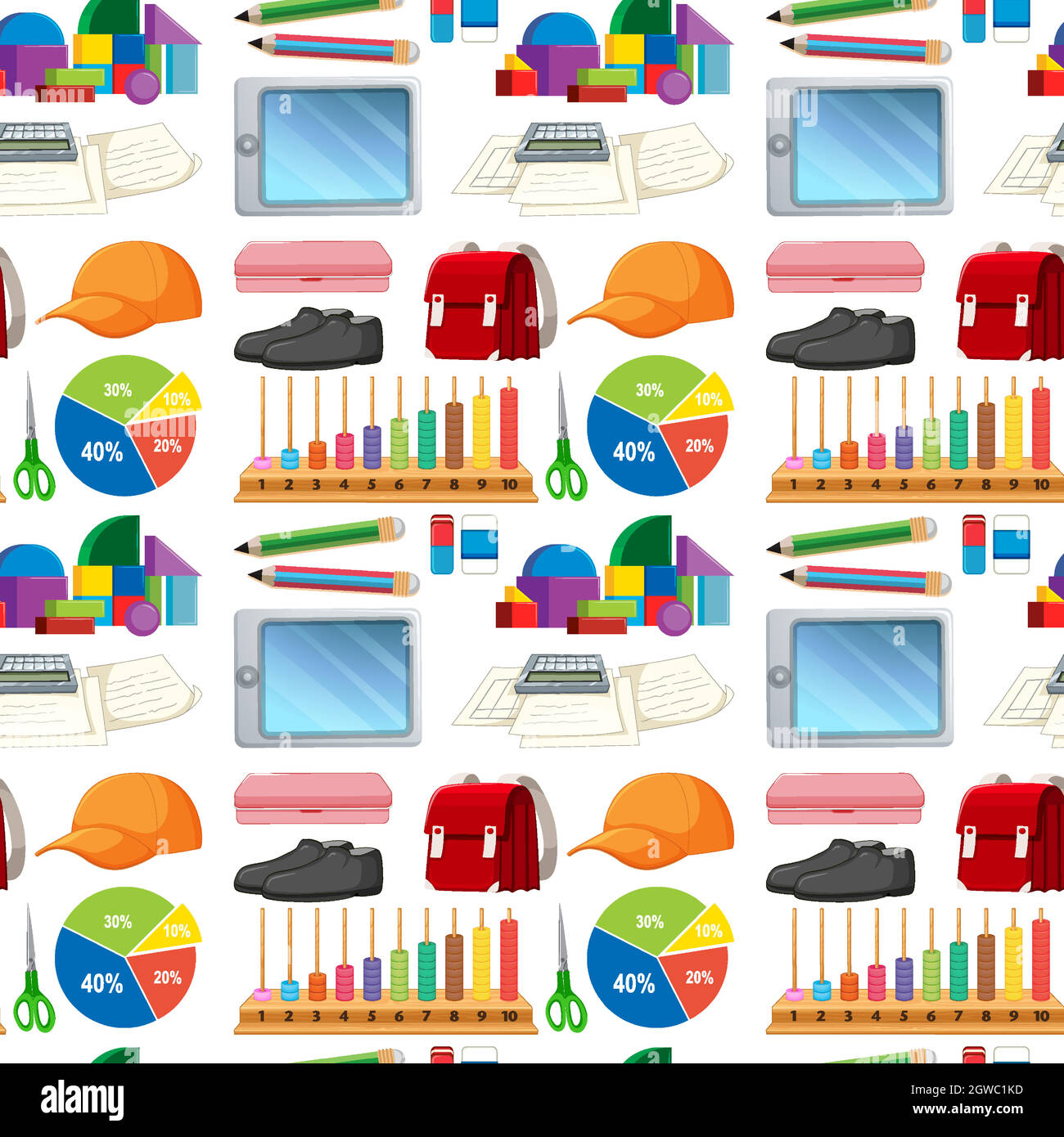 Seamless background design with school items Stock Vector Image & Art ...