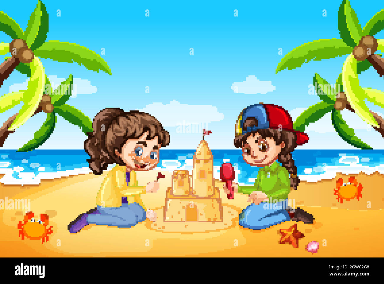 Girls having fun on Stock Vector Images - Alamy