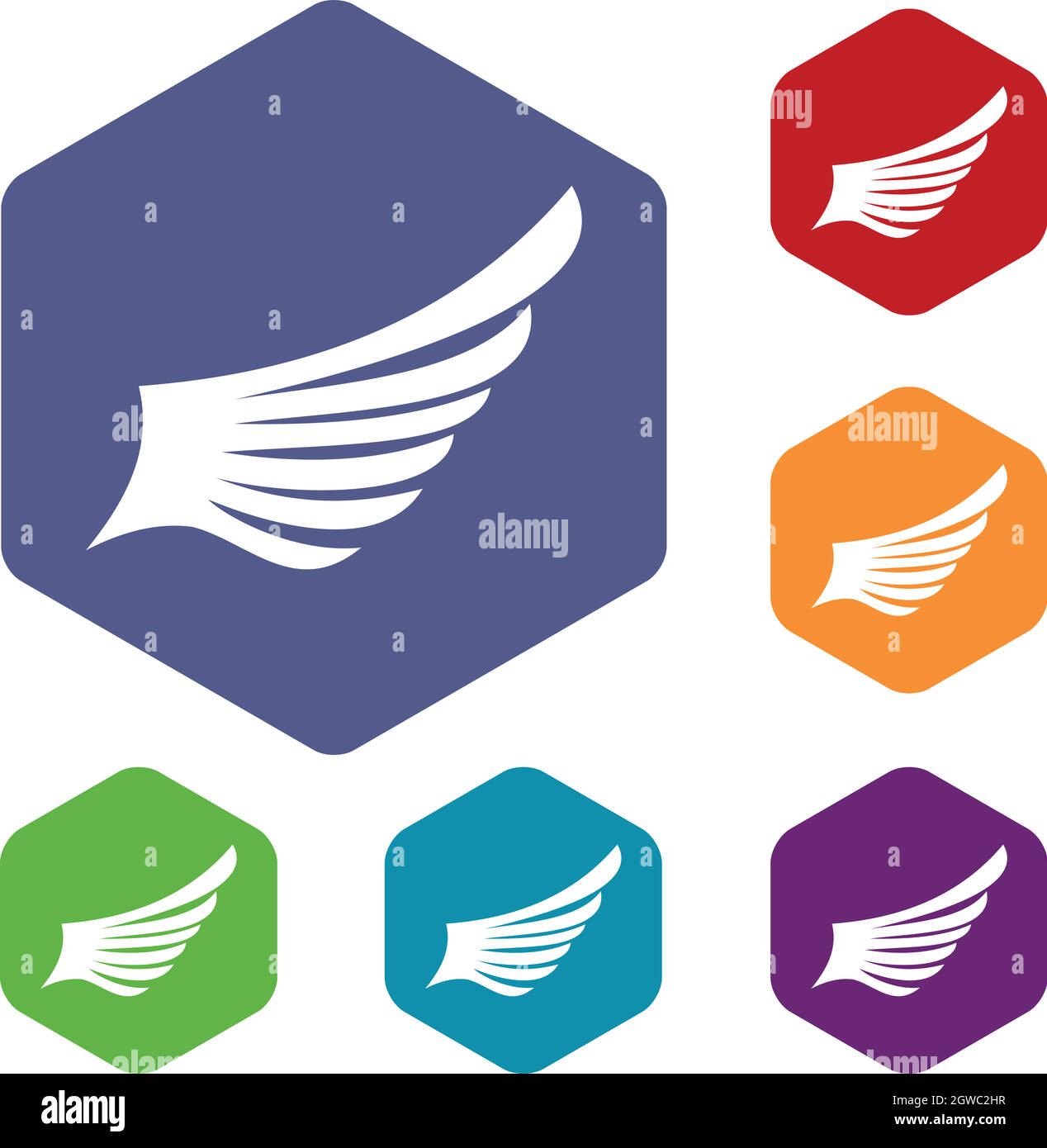 Wing icons set Stock Vector Image & Art - Alamy
