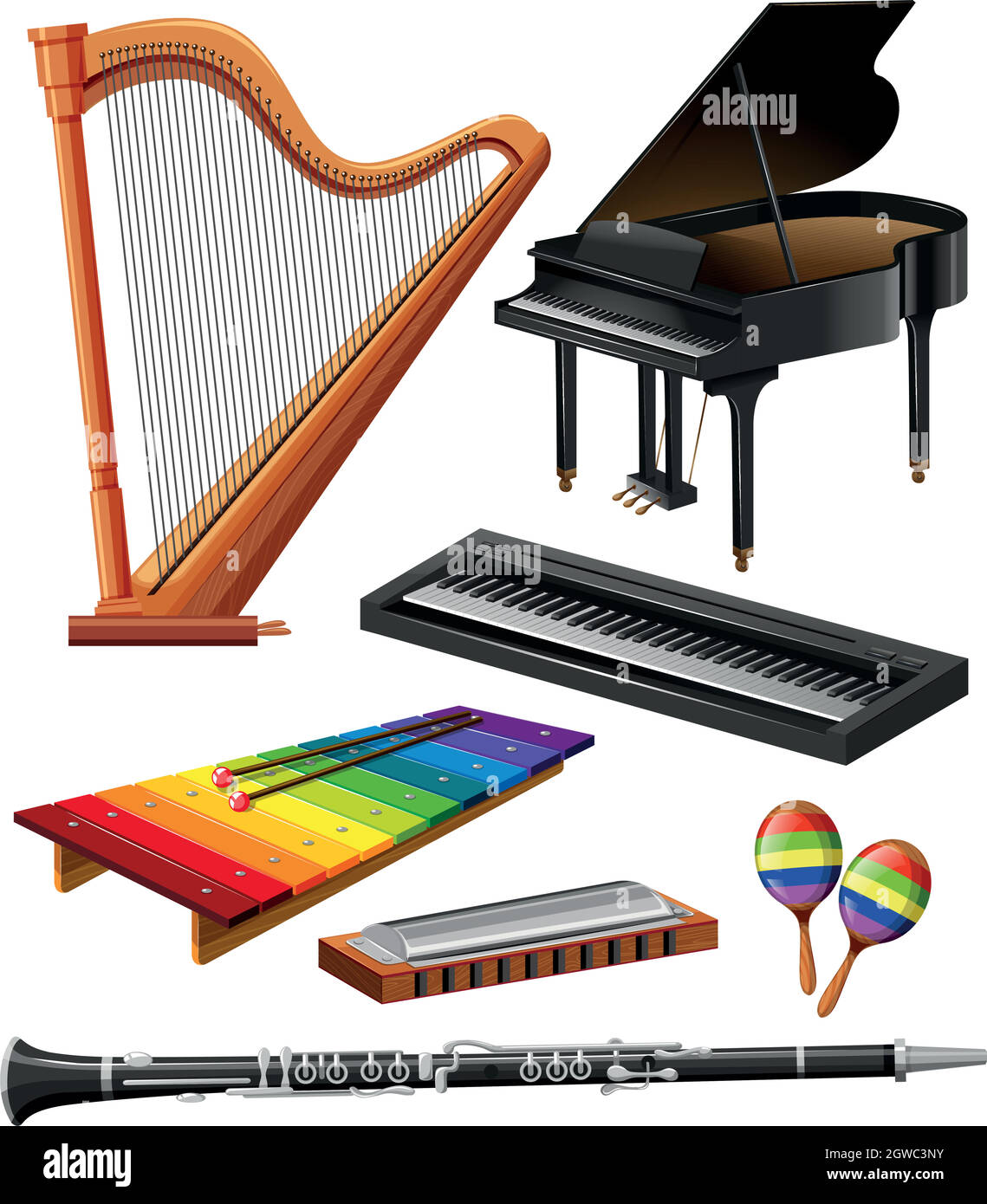 Different kind of musical instruments Stock Vector Image & Art - Alamy