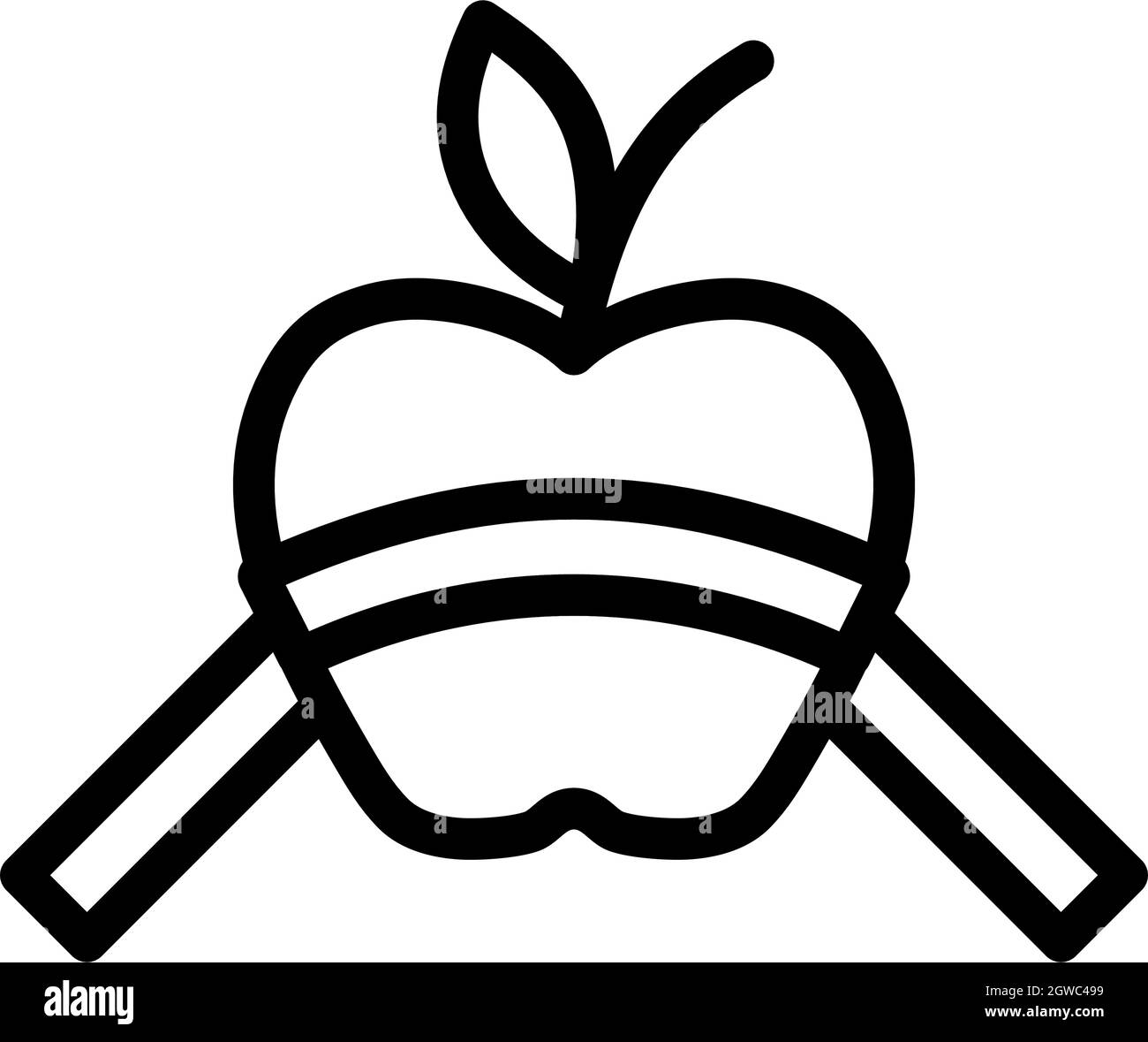 Icon Of Apple With Measure Tape Stock Vector Image & Art - Alamy
