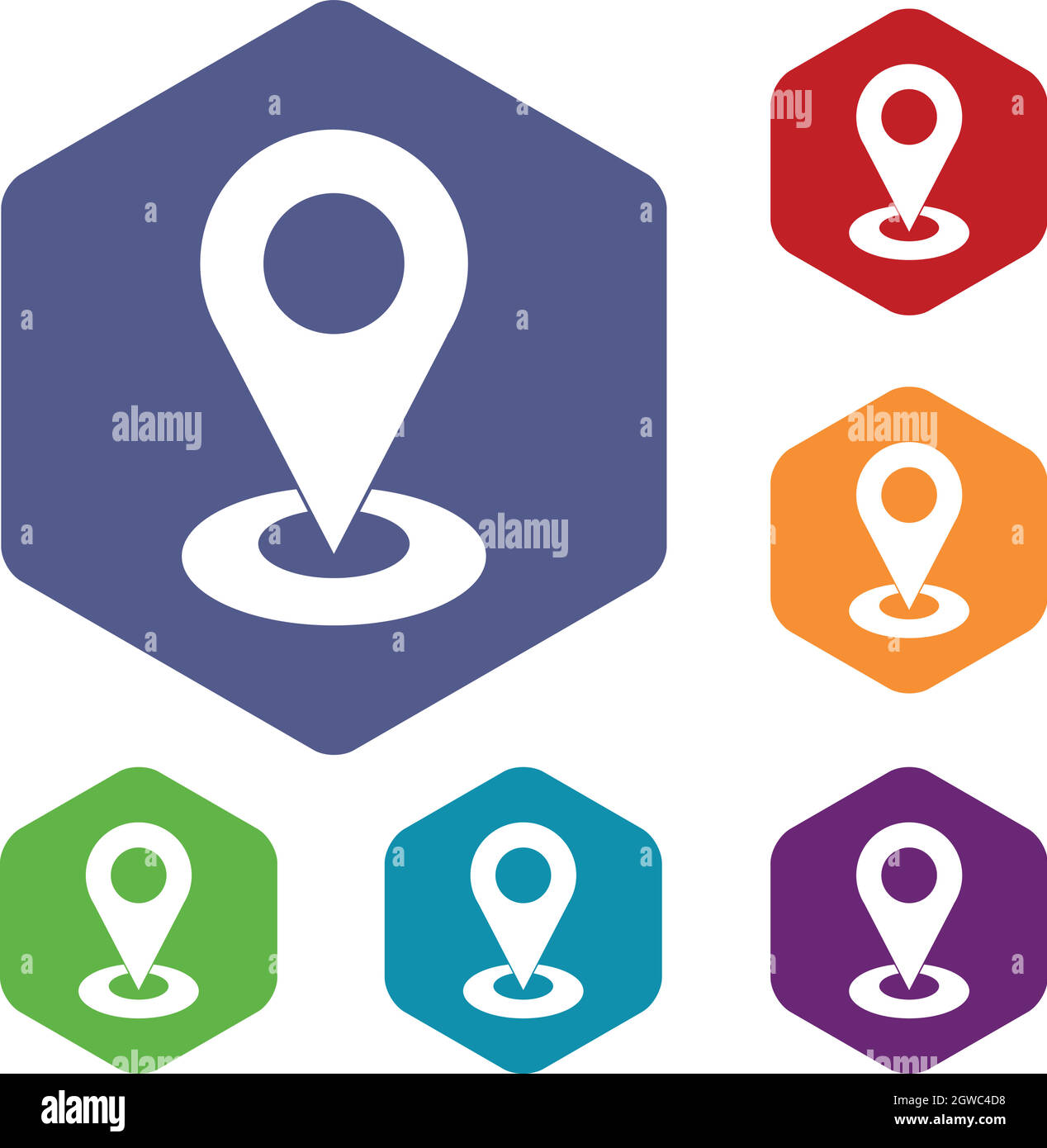 Map pointer icons set Stock Vector Image & Art - Alamy