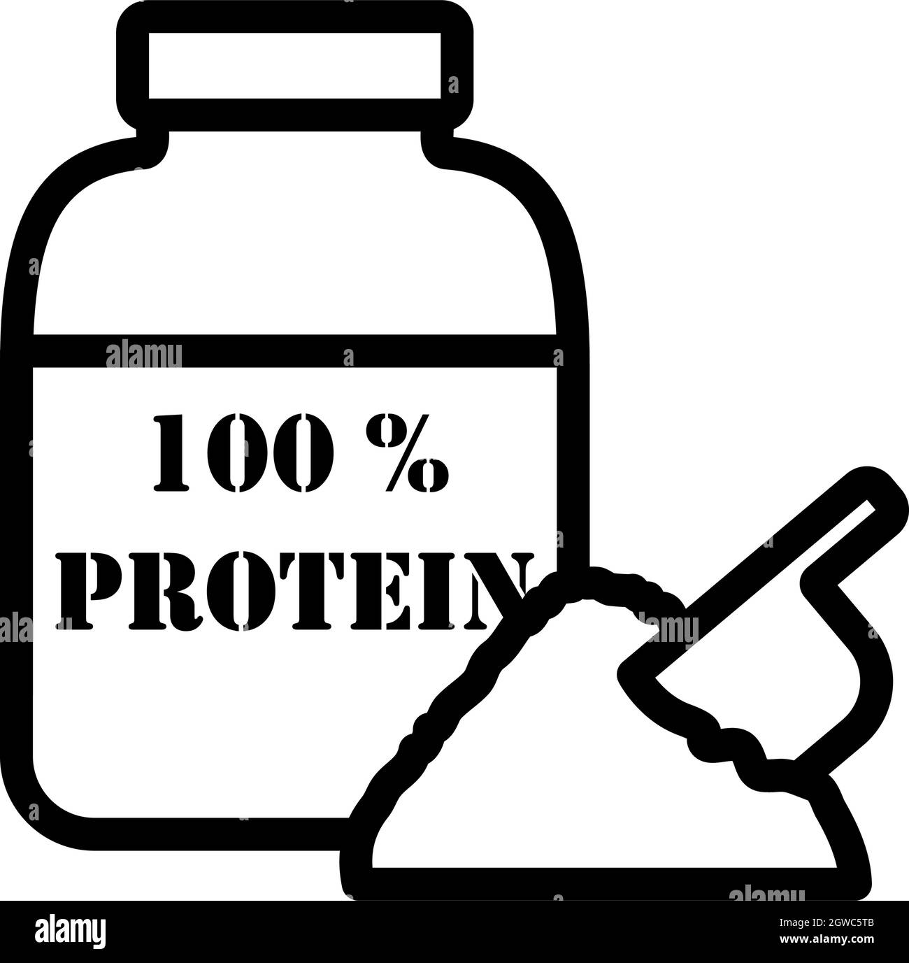 Protein supplement bottle icon Black and White Stock Photos & Images ...