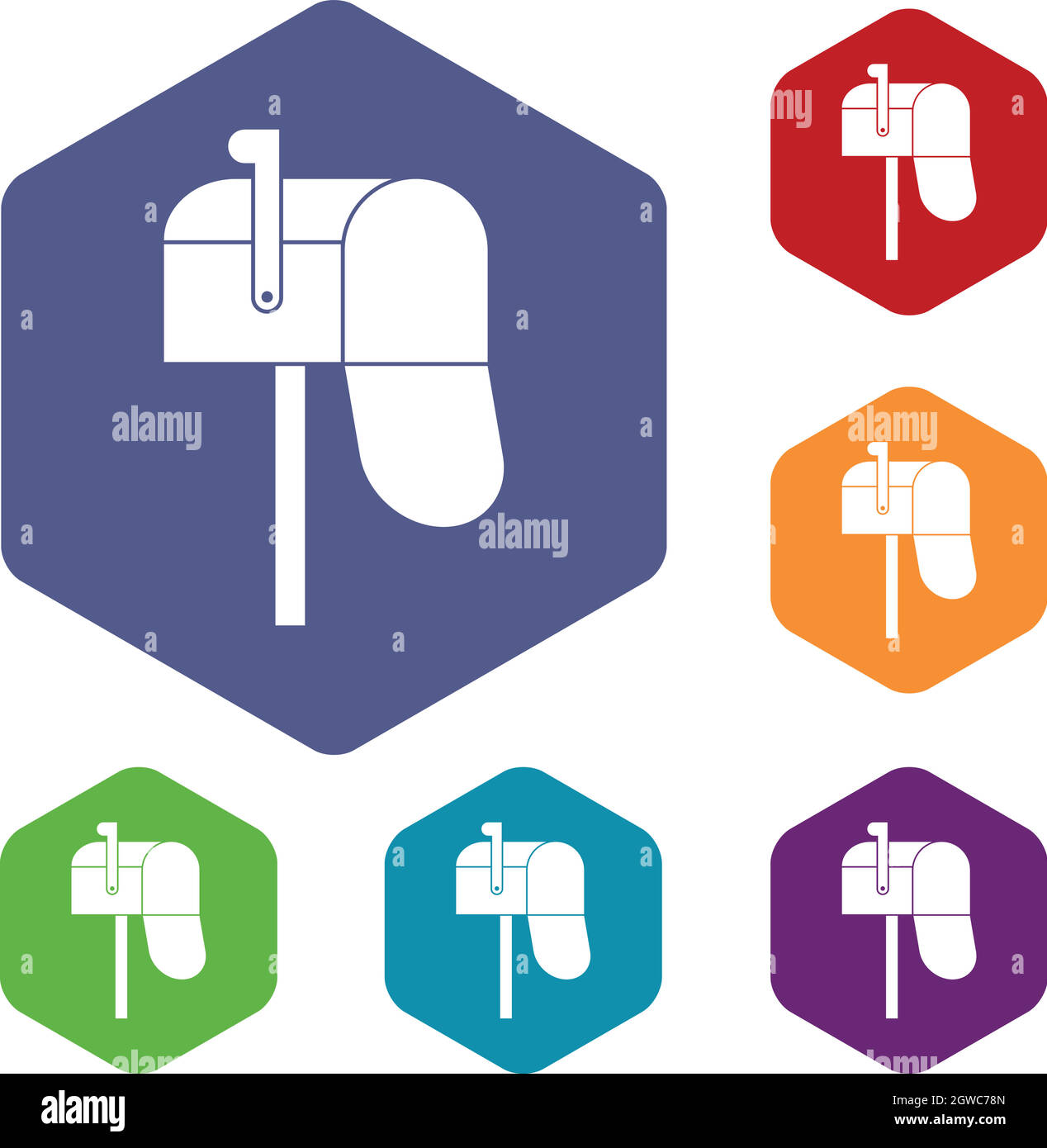 Open mailbox icons set Stock Vector Image & Art - Alamy