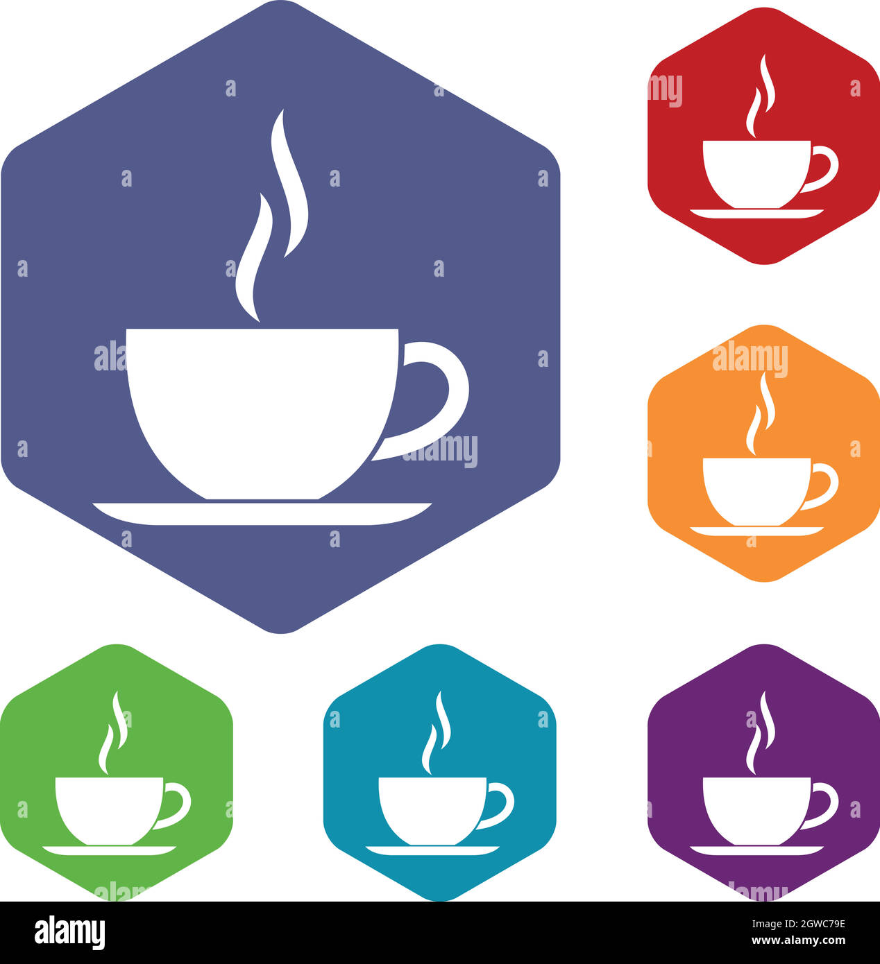 Cup of hot drink icons set Stock Vector Image & Art - Alamy