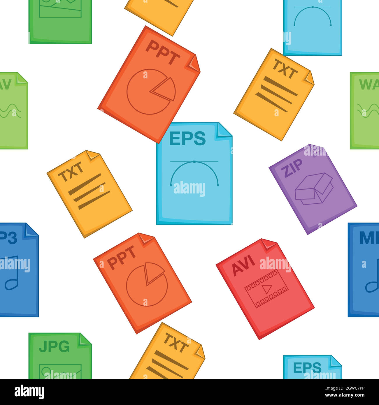 Document types pattern, cartoon style Stock Vector Image & Art - Alamy