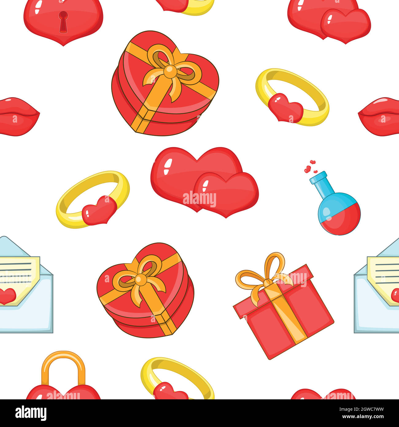 14 February pattern, cartoon style Stock Vector Image & Art - Alamy