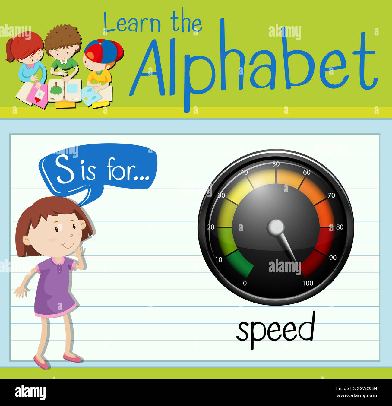 Flashcard letter S is for speed Stock Vector Image & Art - Alamy