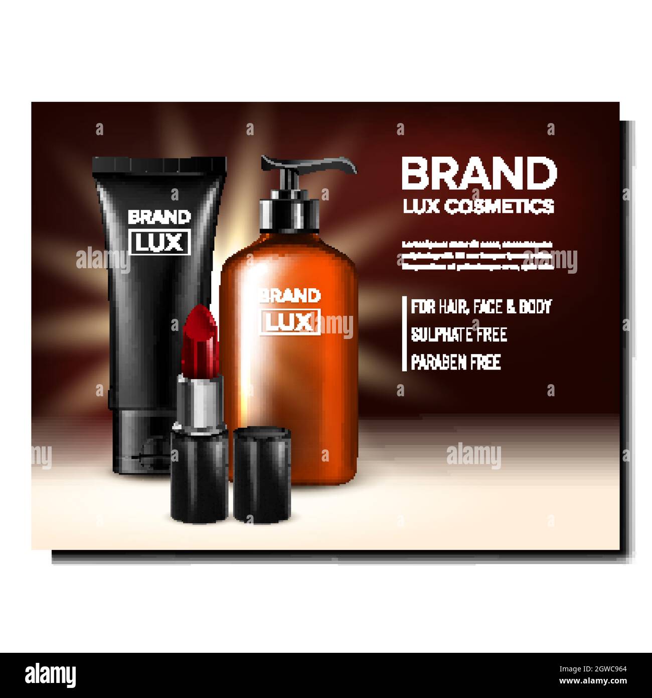 Lux Cosmetics Creative Promotional Poster Vector Stock Vector Image ...