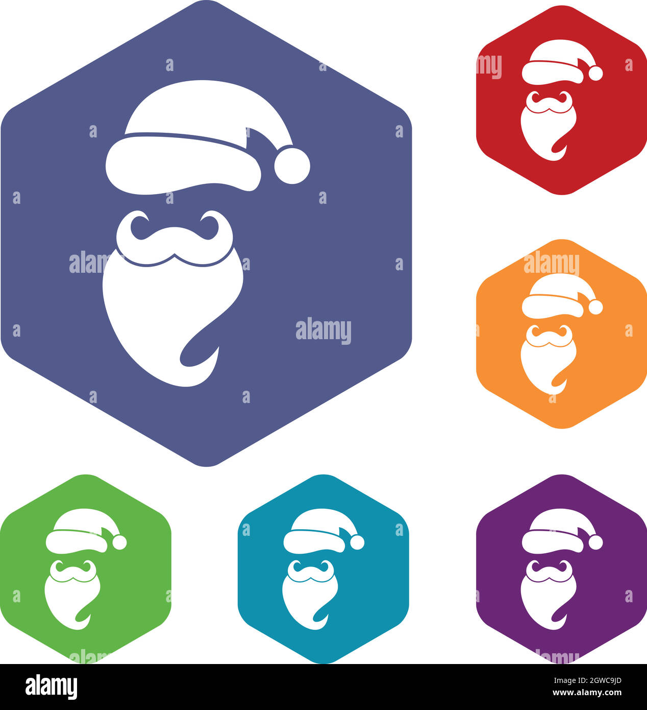 Santa hat, mustache and beard, simple style Stock Vector Image & Art - Alamy