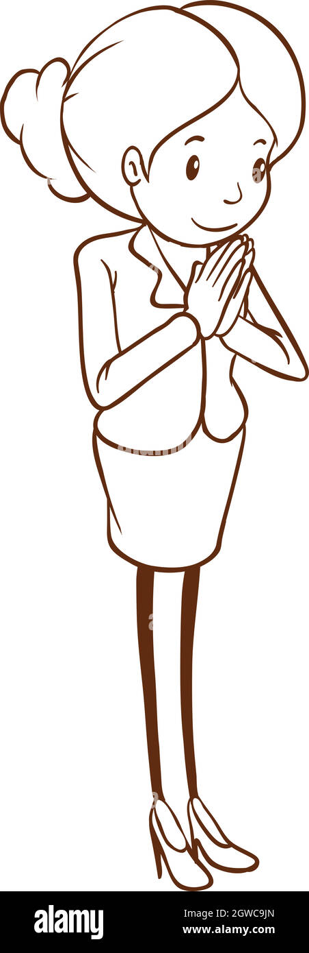 Sketch woman stewardess hi-res stock photography and images - Alamy