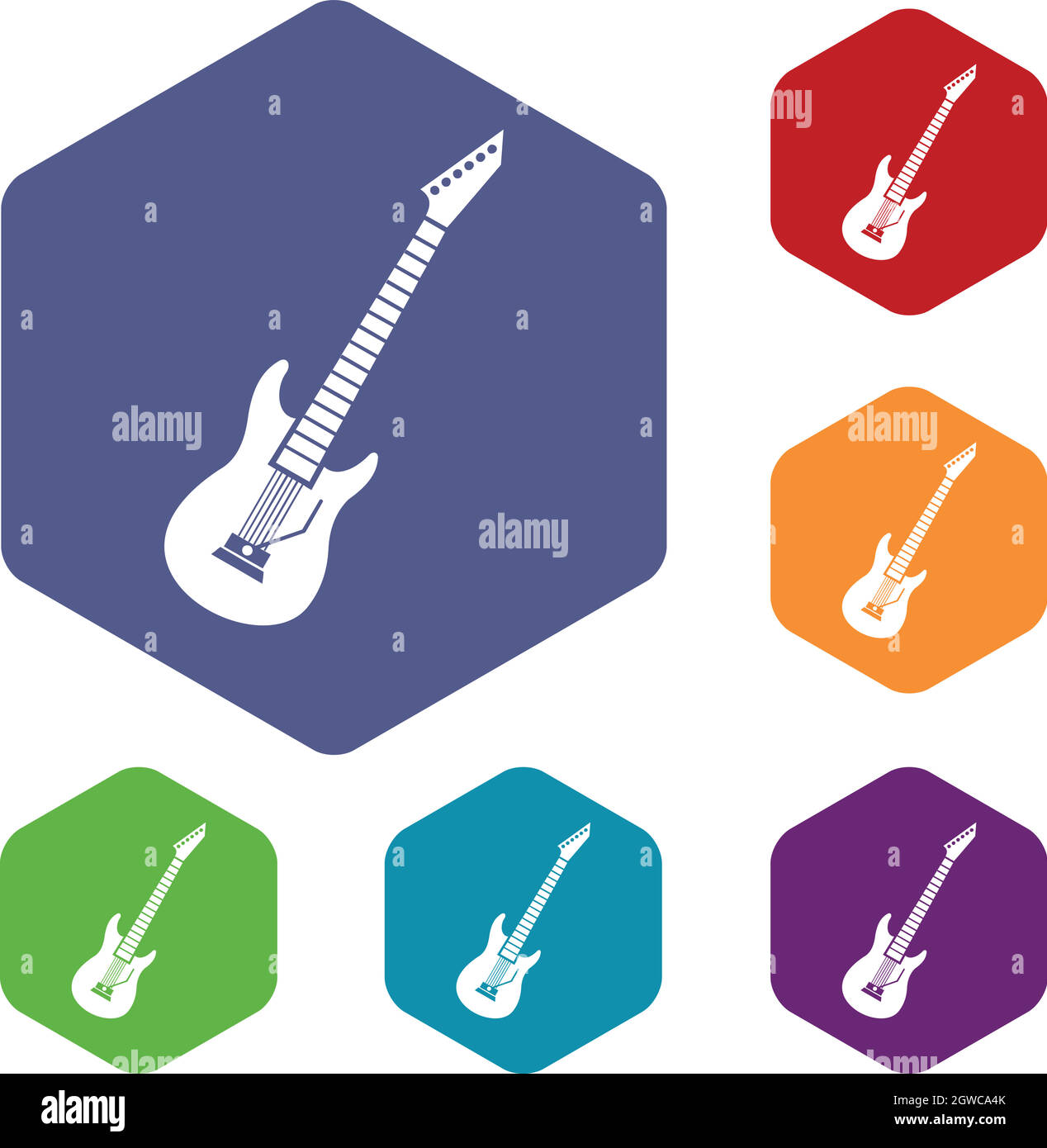 Electric guitar icons set Stock Vector Image & Art - Alamy