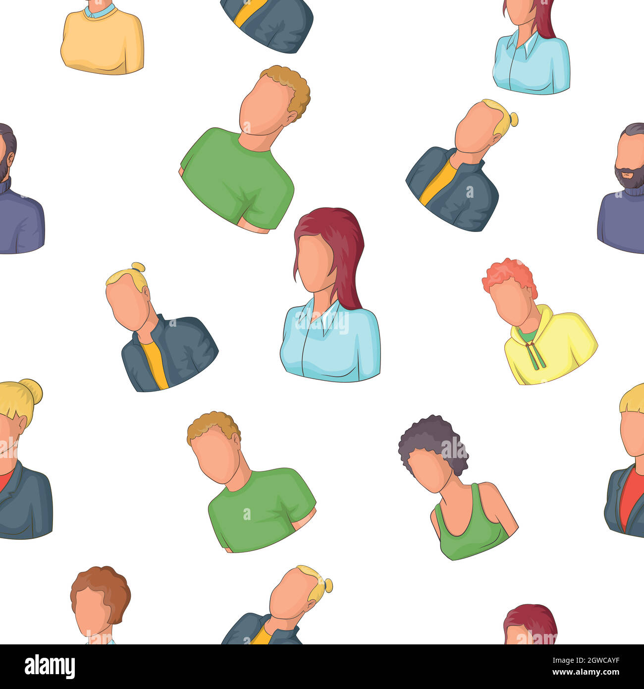 Seamless vector pattern people Cut Out Stock Images & Pictures - Alamy