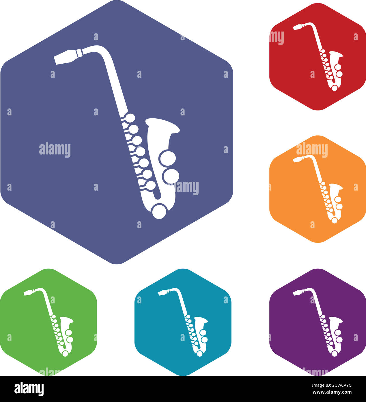 Saxophone icons set Stock Vector Image & Art - Alamy