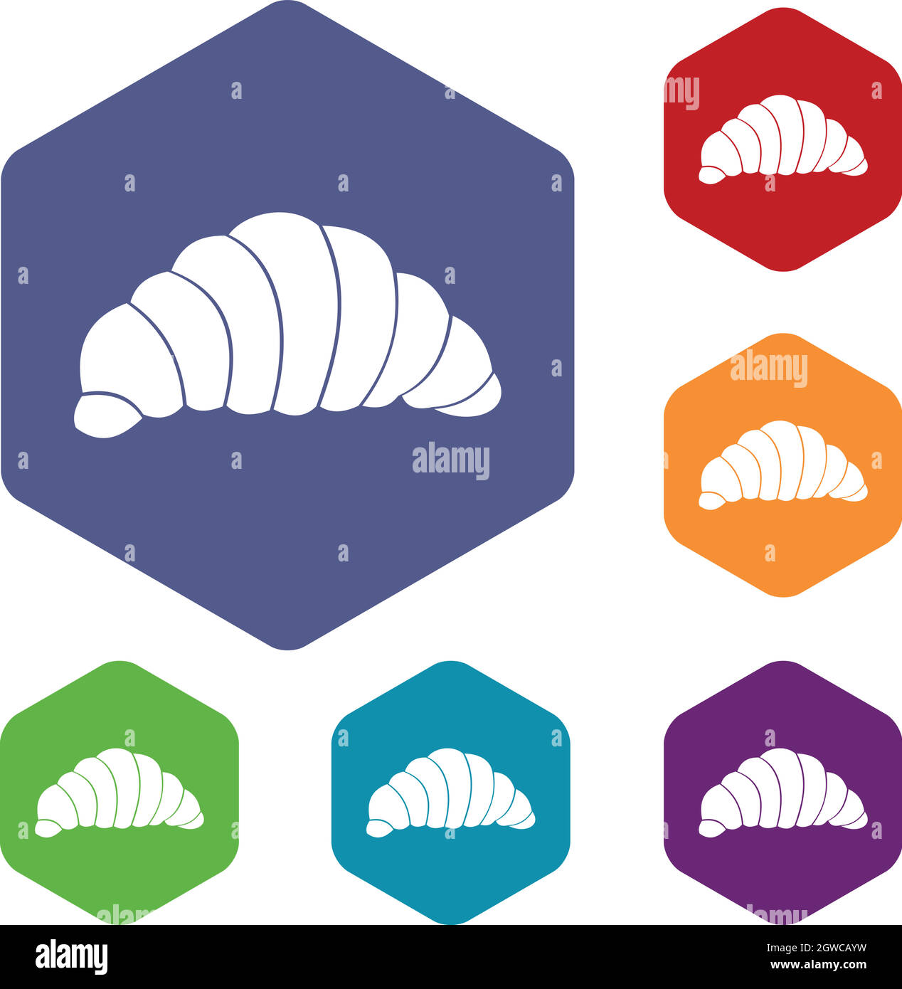 Croissant icons set Stock Vector Image & Art - Alamy