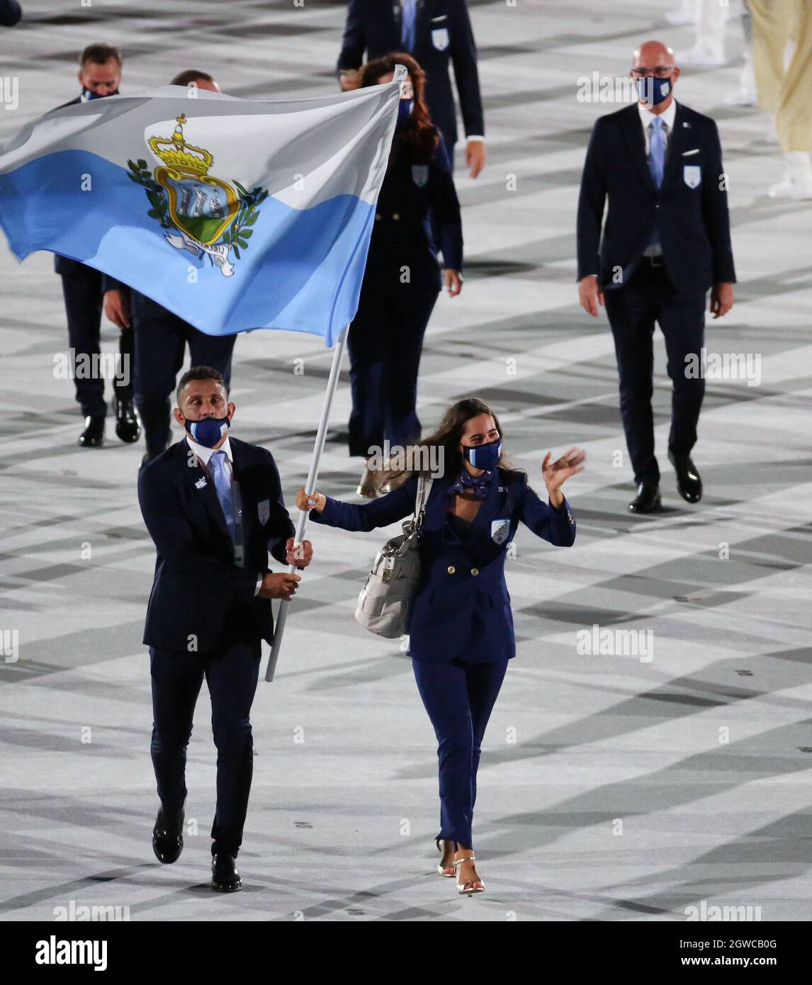 JULY 23rd, 2021 - TOKYO, JAPAN: San Marino's flag bearers Arianna ...